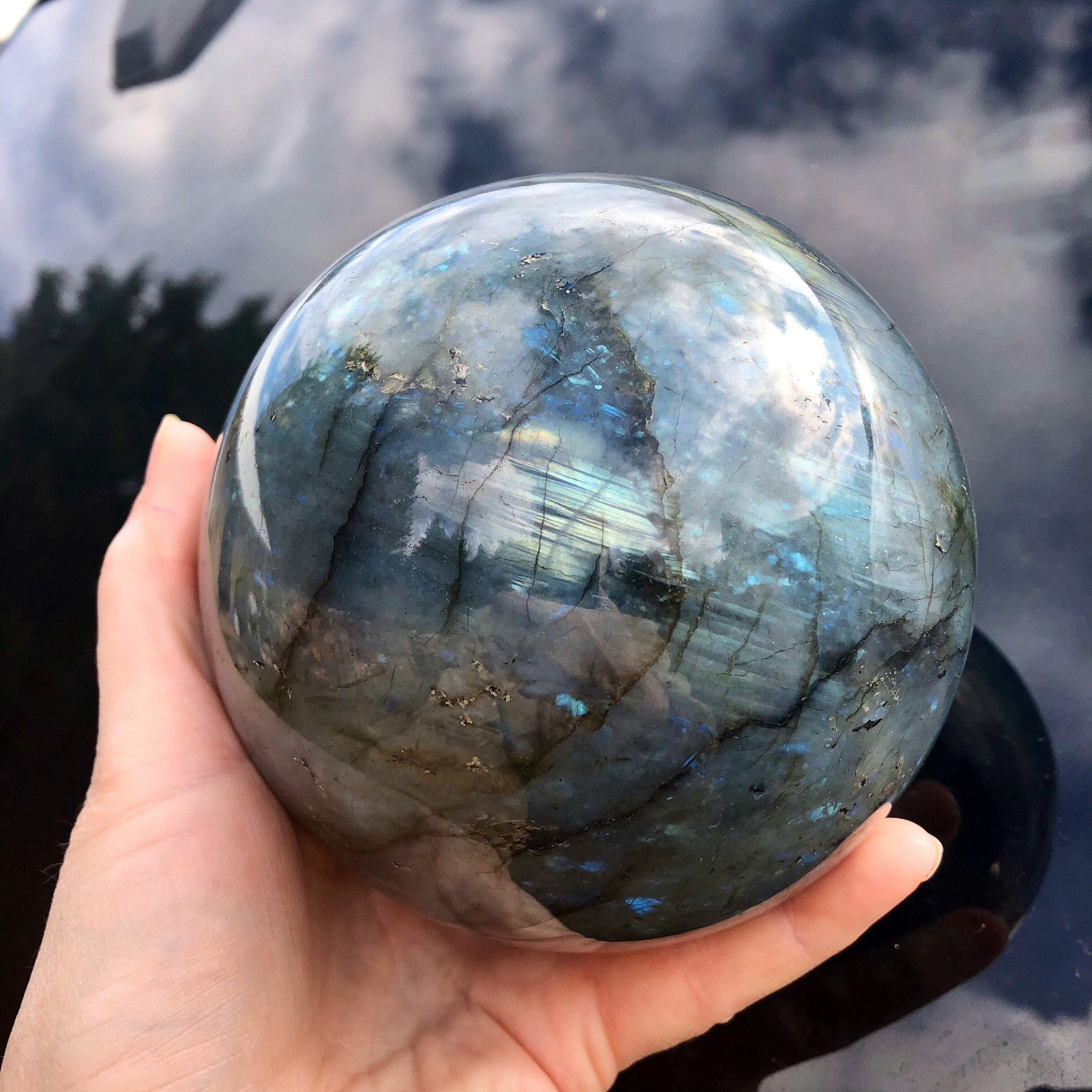 107mm Labradorite Sphere Ball Orb Large Specimen