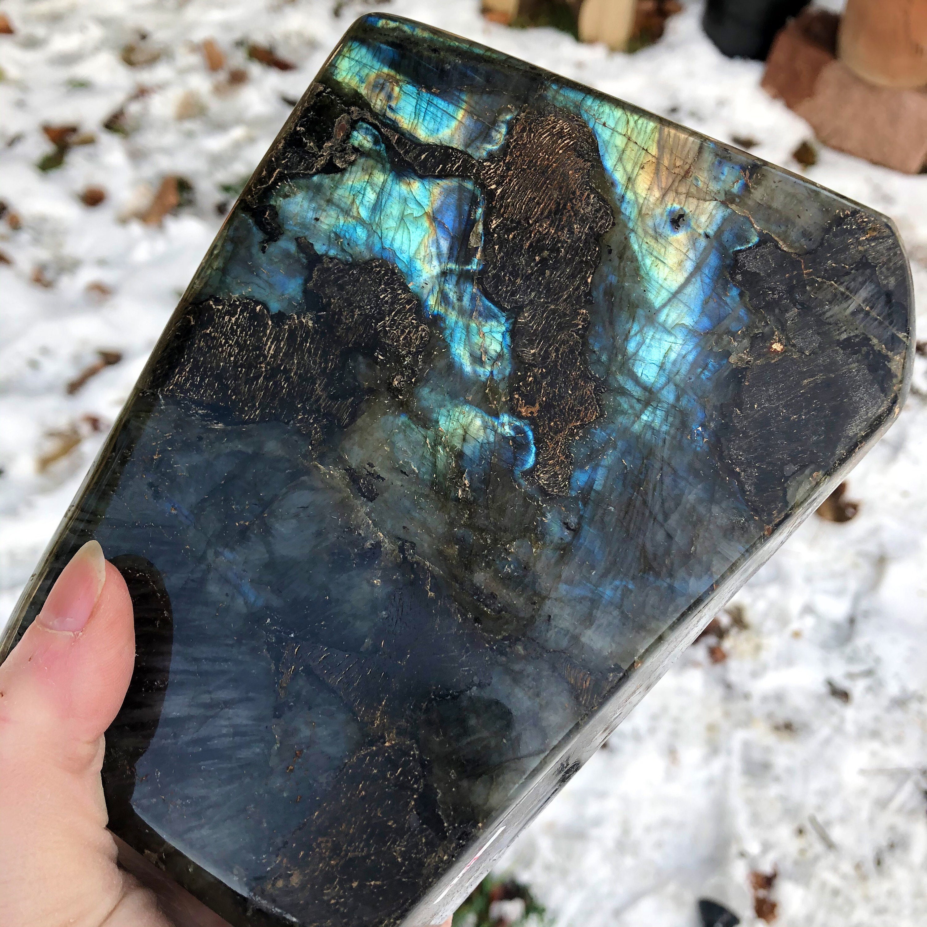 4.83 lbs Large Spectralite Labradorite Polished Standing Freeform Specimen