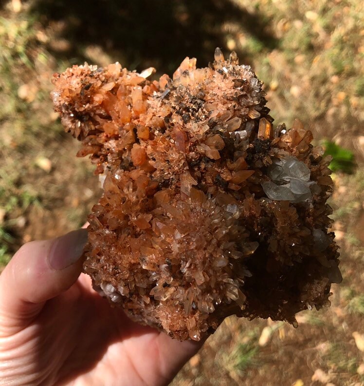 486g Creedite on Fluorite Crystal Cluster Specimen