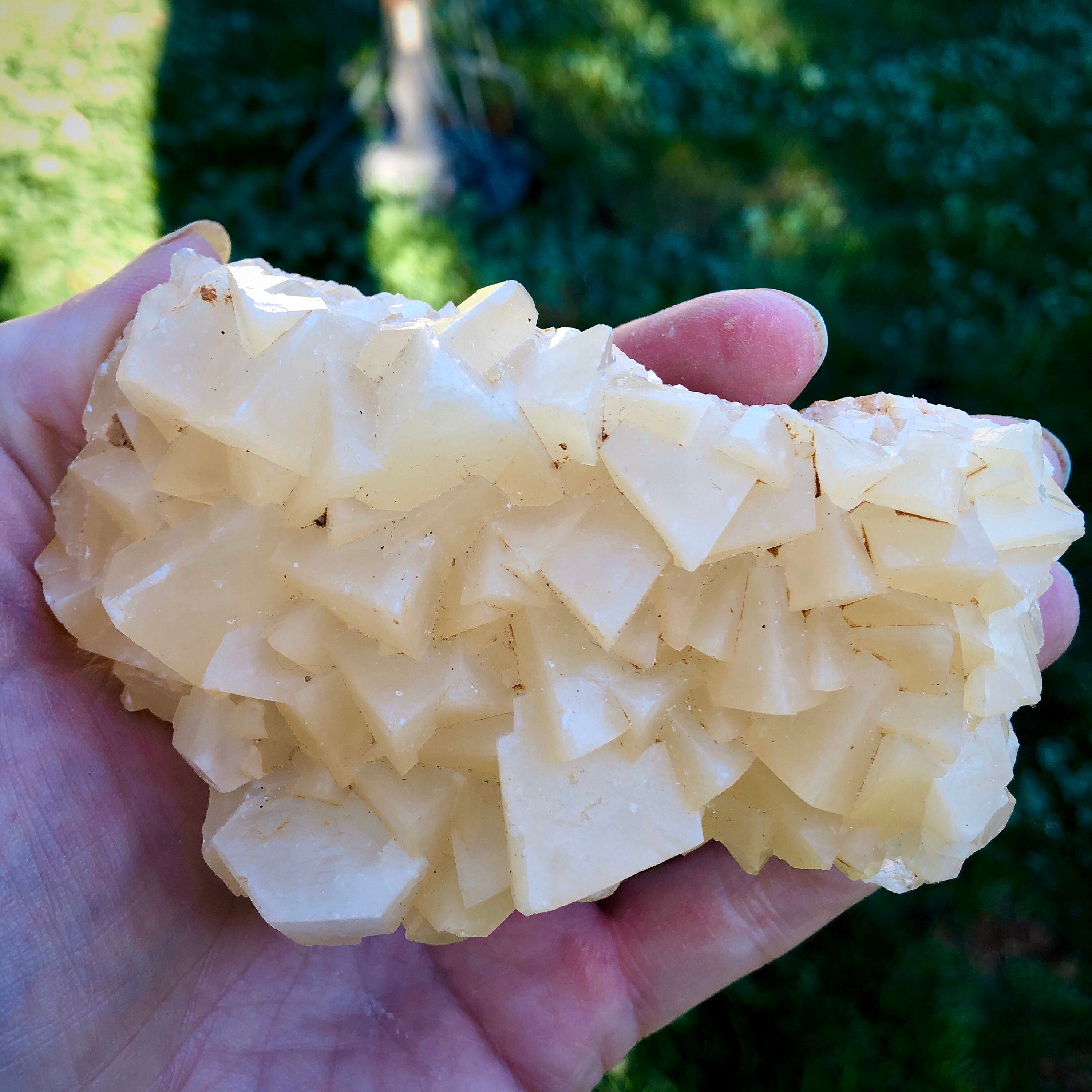 316g Yellow cubic and pyramid shaped Calcite crystal cluster mineral ...