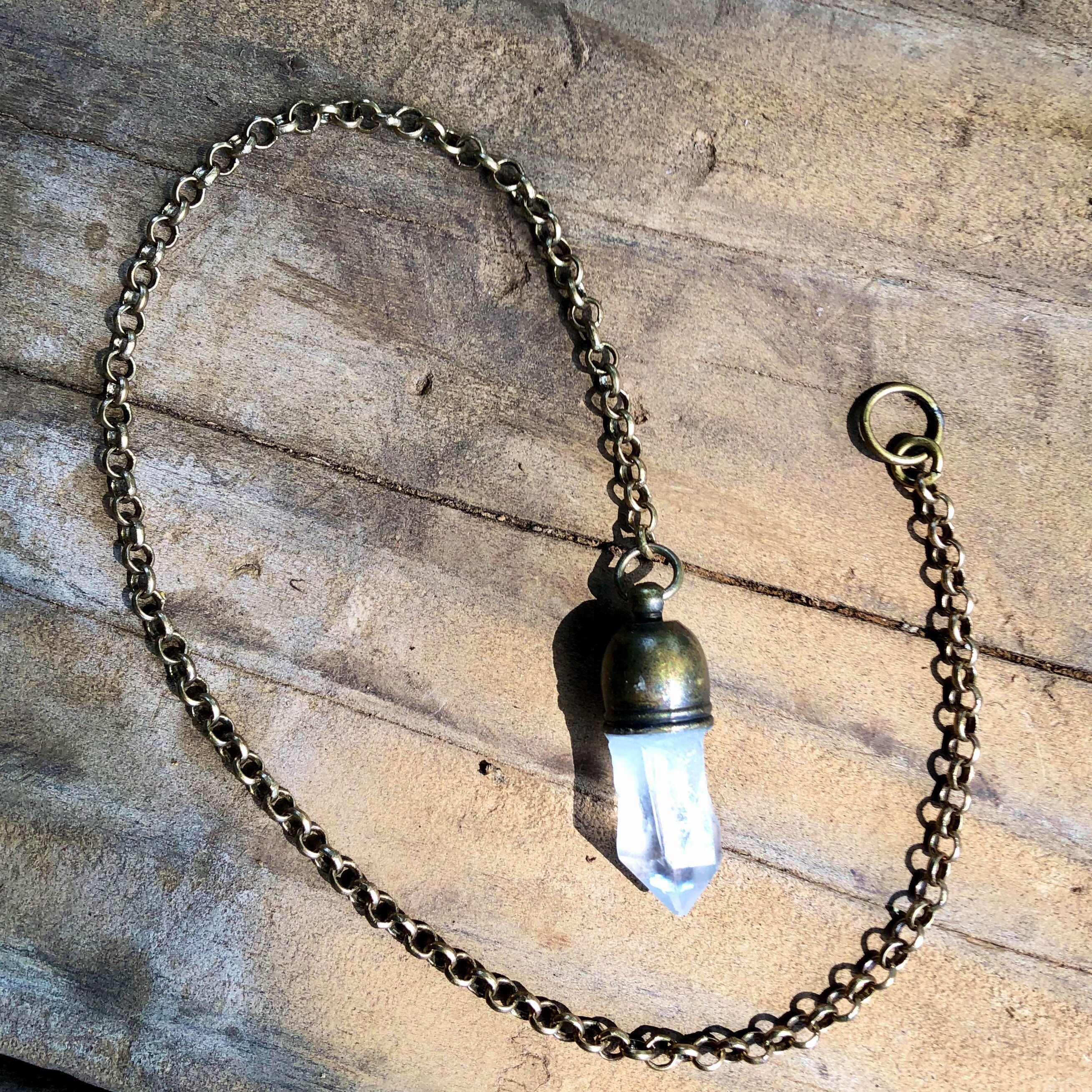 Quartz Pendulum On Brass Chain For Divine Guidance And Reiki Healing ...