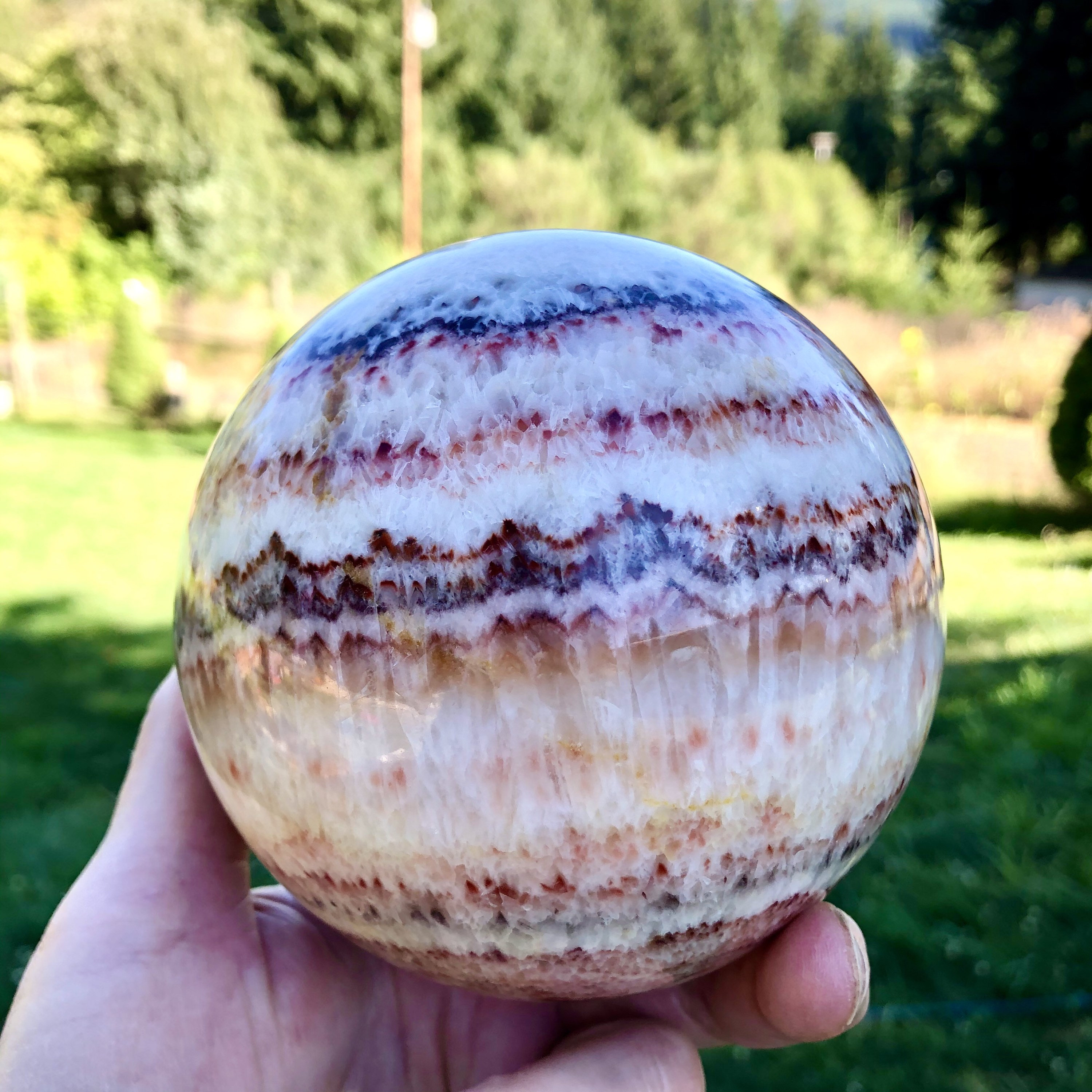 100mm Large Dali Rainbow Jasper aka Pork Stone Crystal Sphere