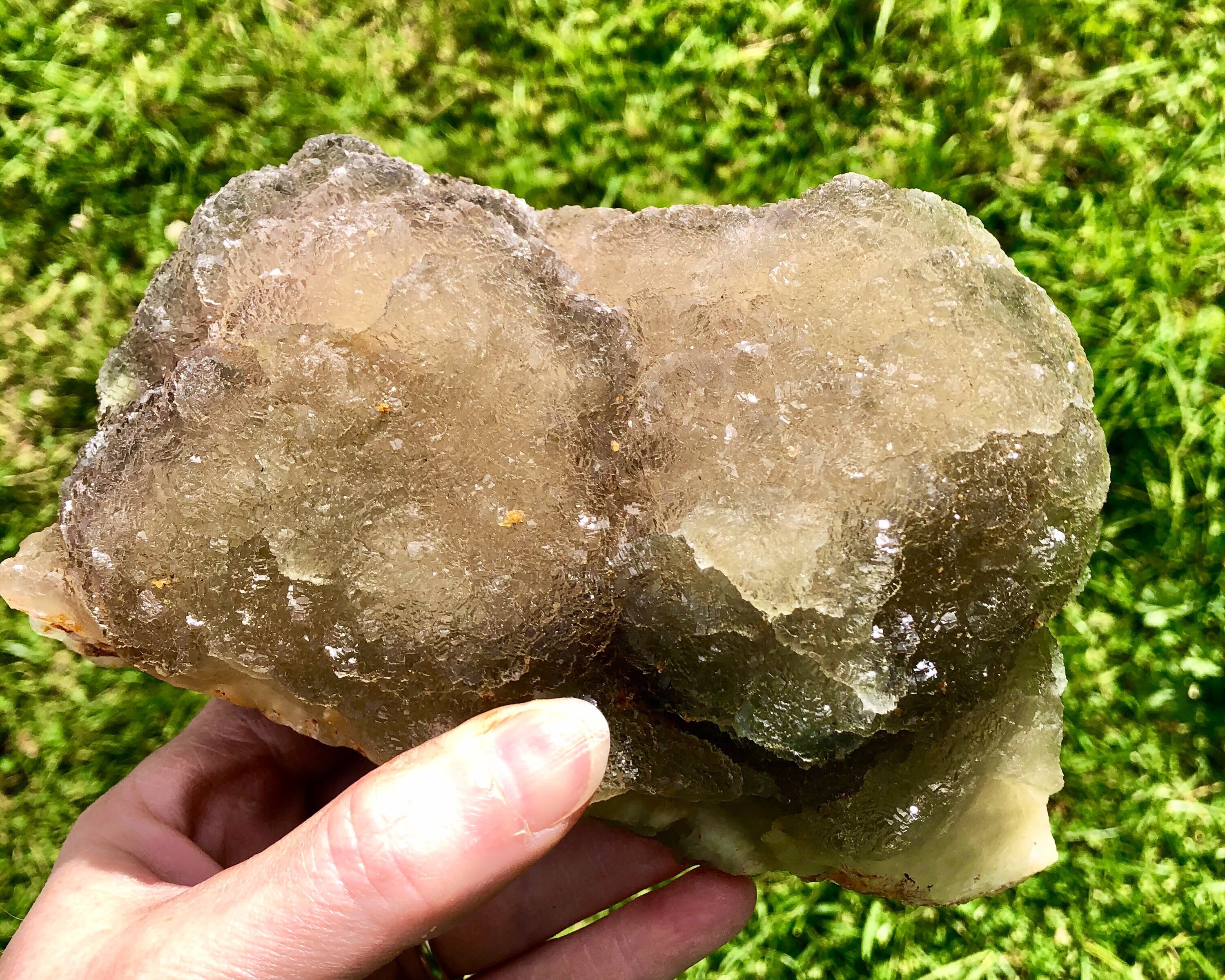 3.37 lbs Large Light Green Yellow Botryoidal Ladder Fluorite Crystal ...