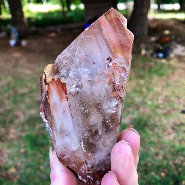 Angel Phantom Amphibole Jupiter Quartz Crystal Point