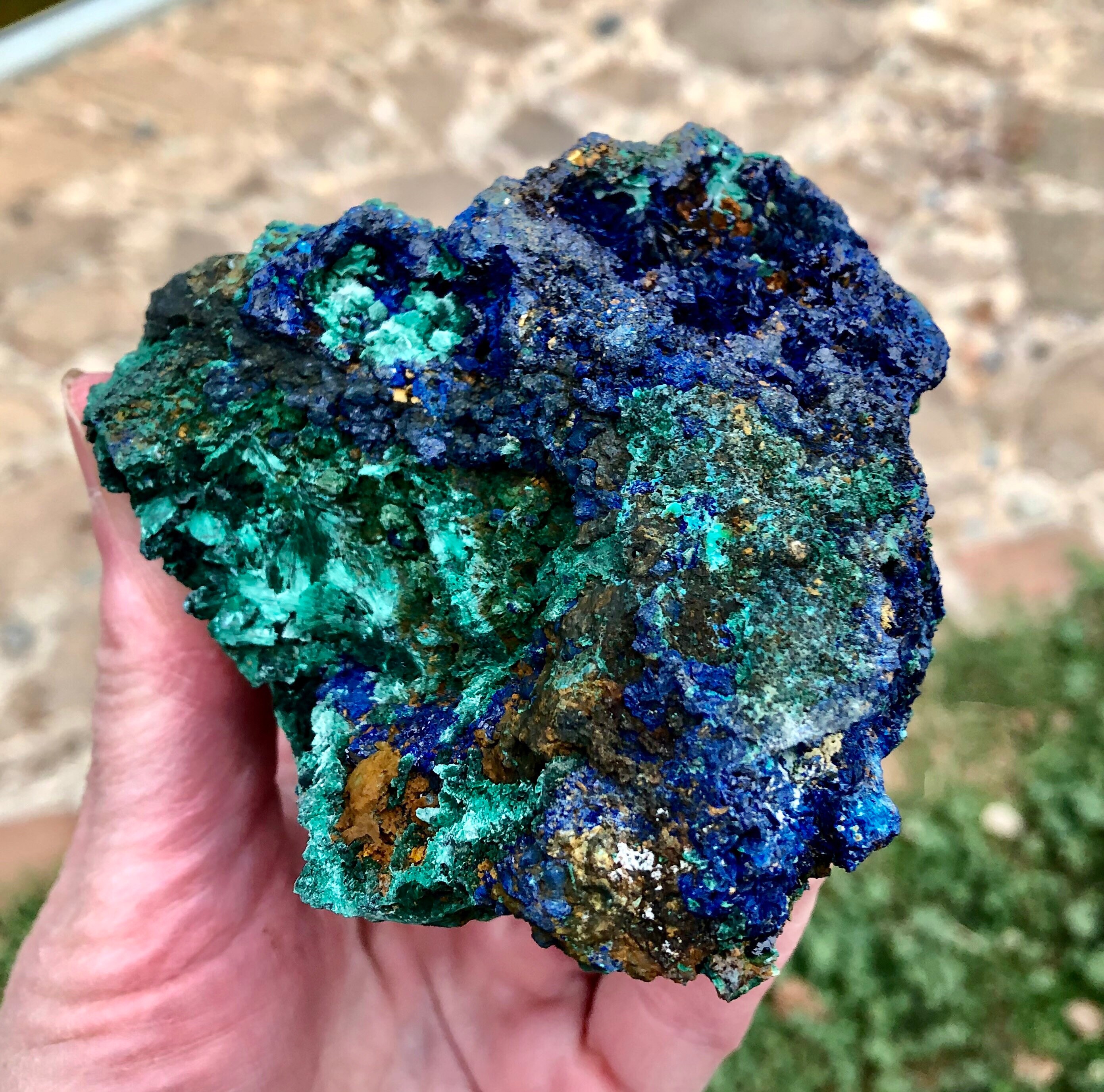 322g Azurite And Malachite Druzy Crystal Cluster Mineral Display Specimen