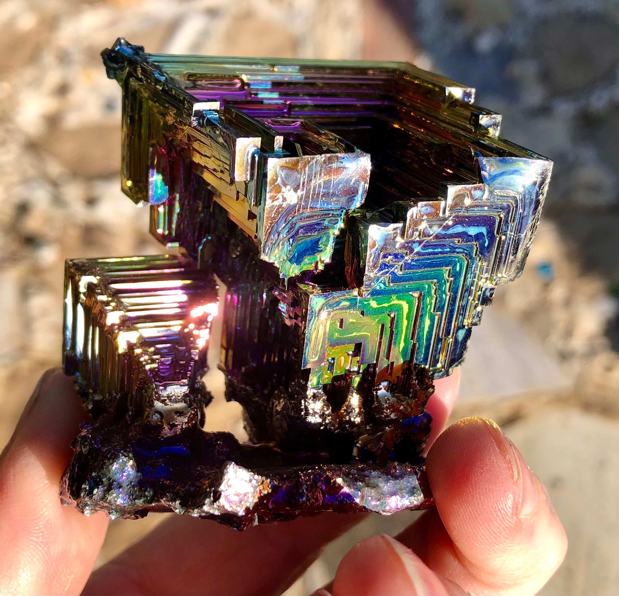 288g Standing Bismuth Crystal Cluster Mineral Display Specimen