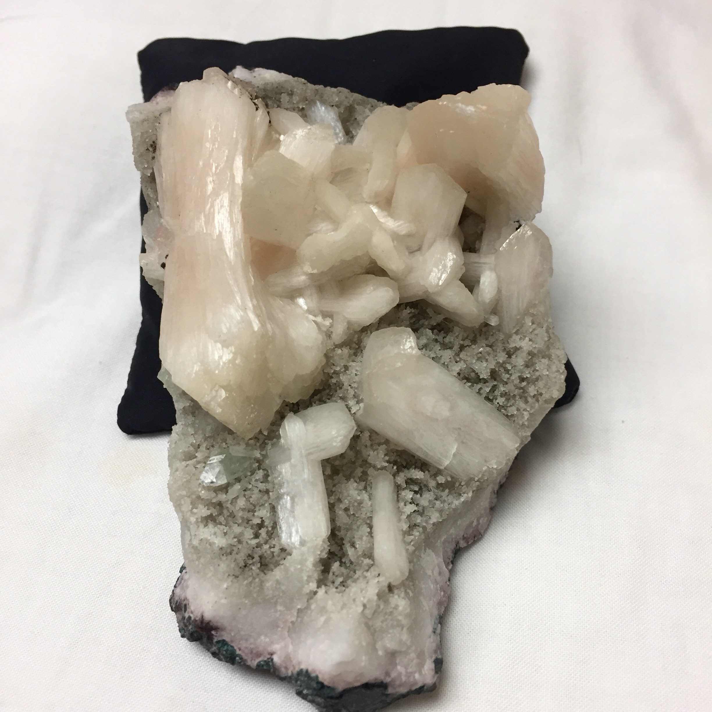 Large Stilbite with Apophyllite crystal cluster all natural