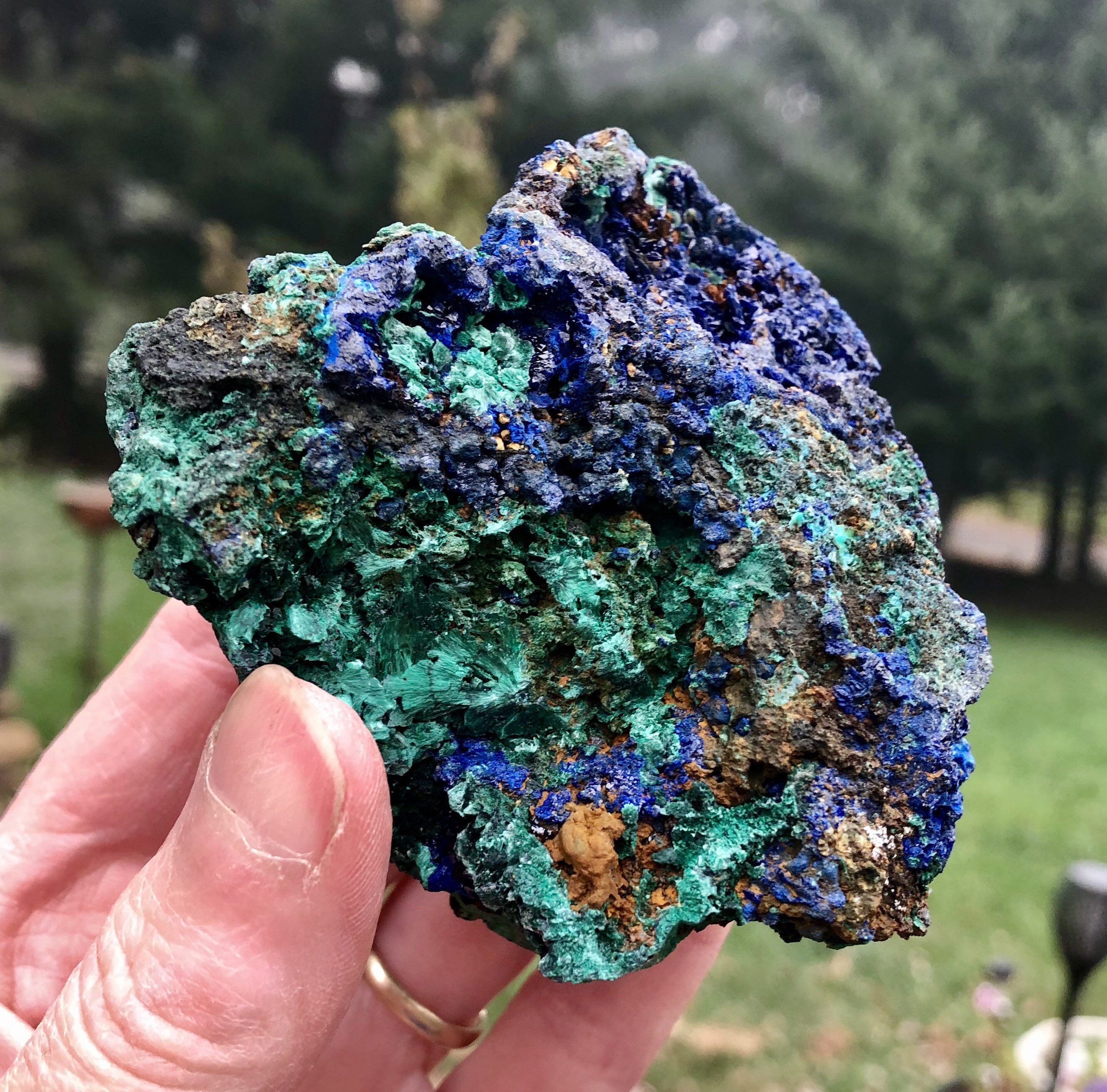 322g Azurite And Malachite Druzy Crystal Cluster Mineral Display Specimen
