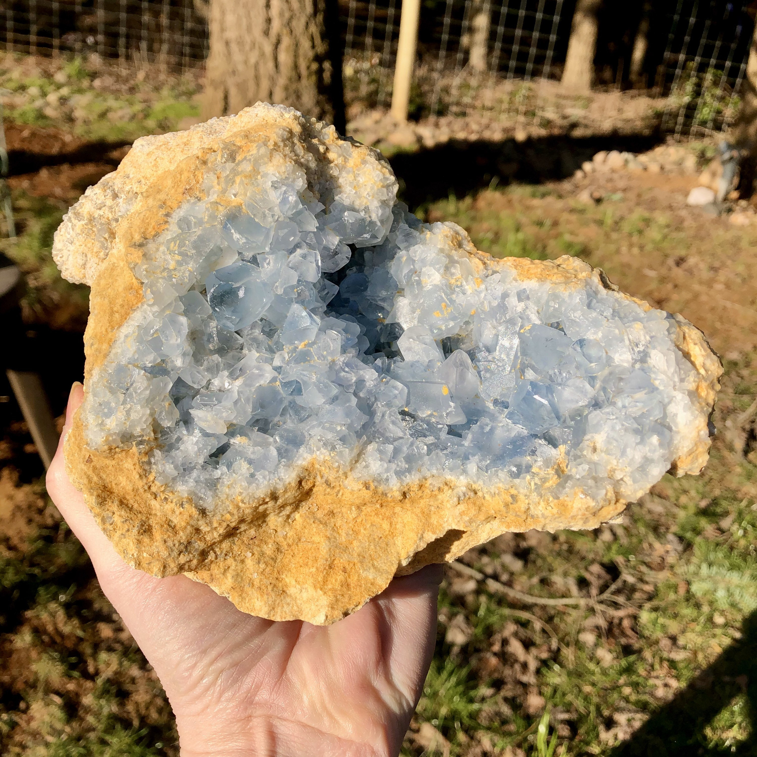 2504g Celestite Or Celestine Geode Crystal Cluster Mineral Display Specimen