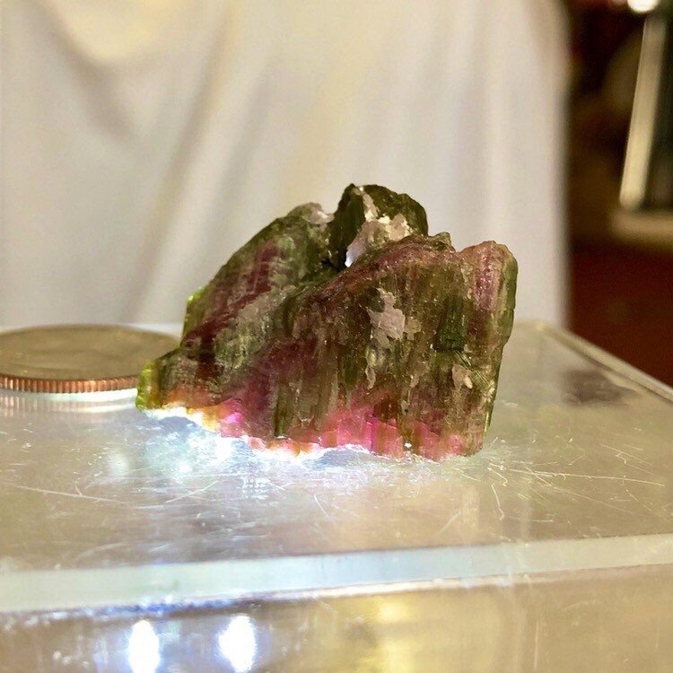 Watermelon Tourmaline Crystal Cluster Specimen