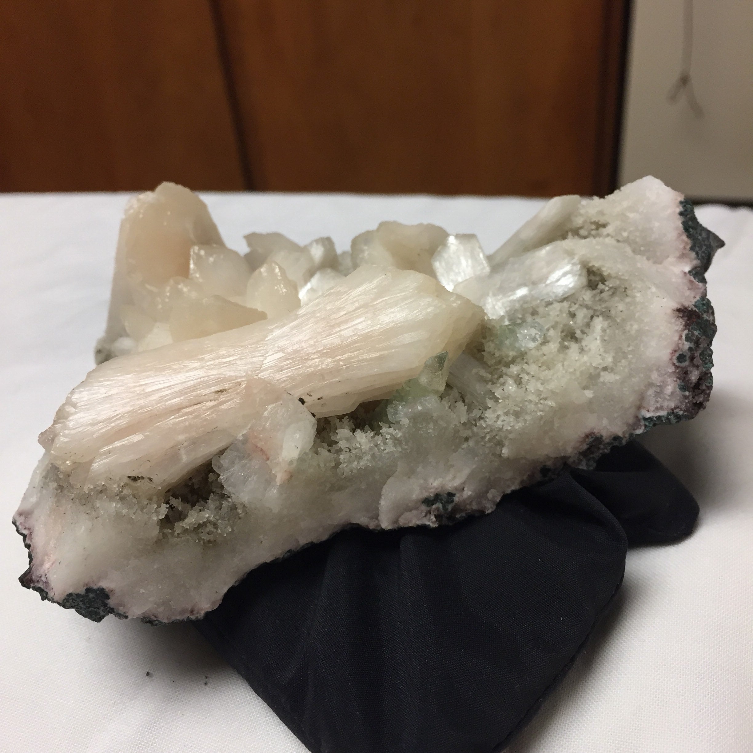 Large Stilbite with Apophyllite crystal cluster all natural