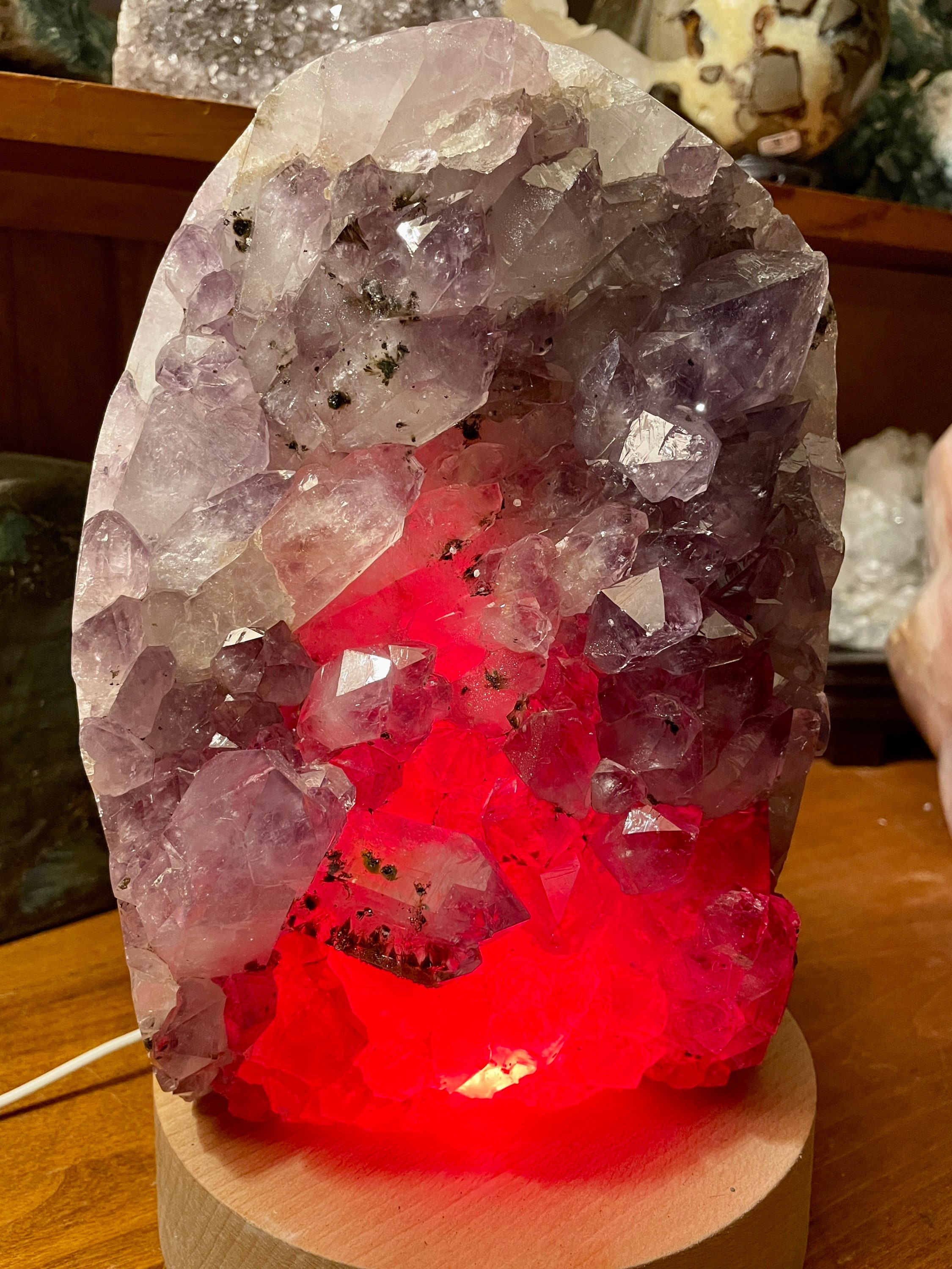 10.52 lb Amethyst Crystal Cluster Lamp