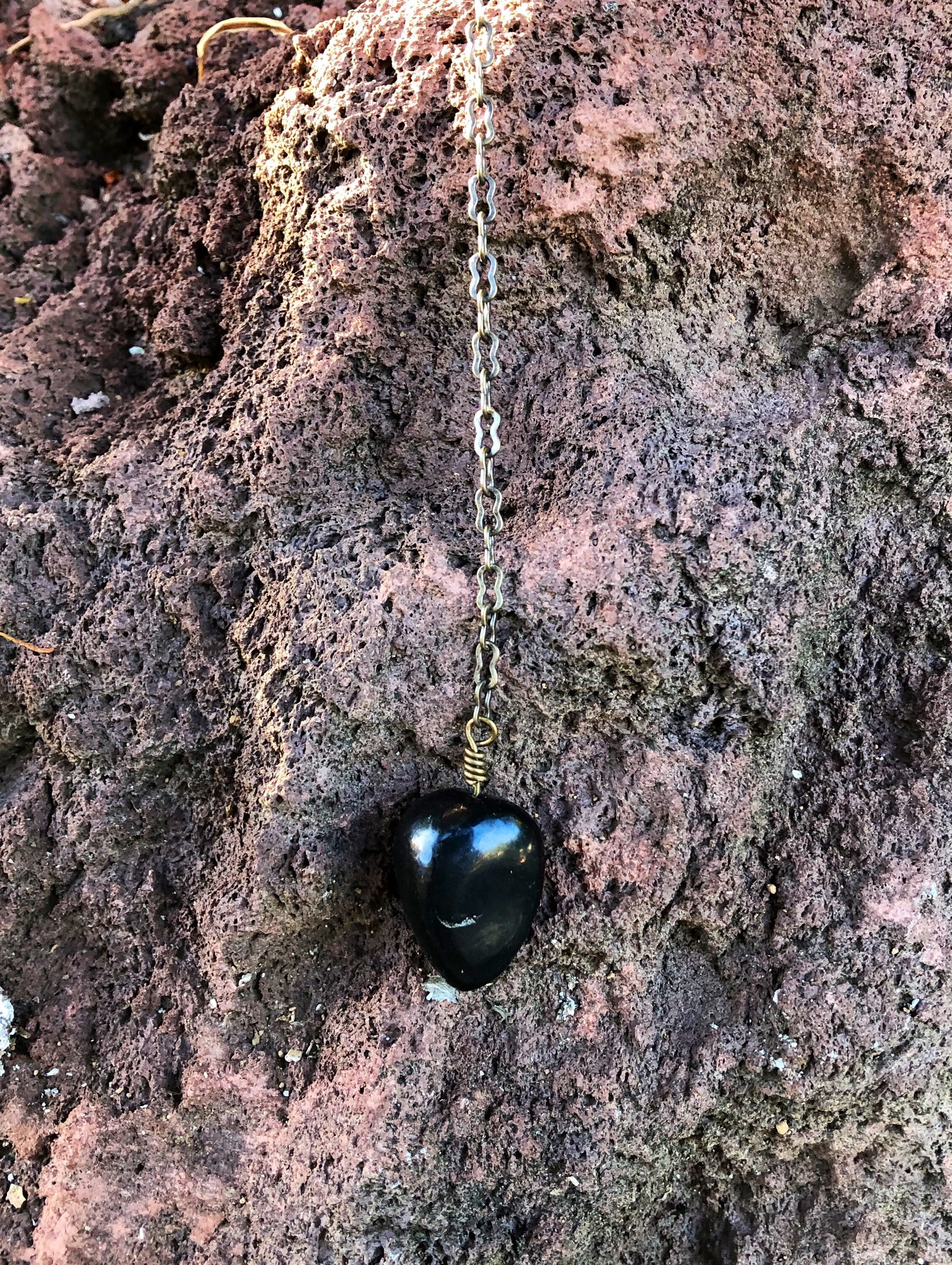 Pendulum with Shungite and Brass Chain for Divine Guidance and Reiki ...