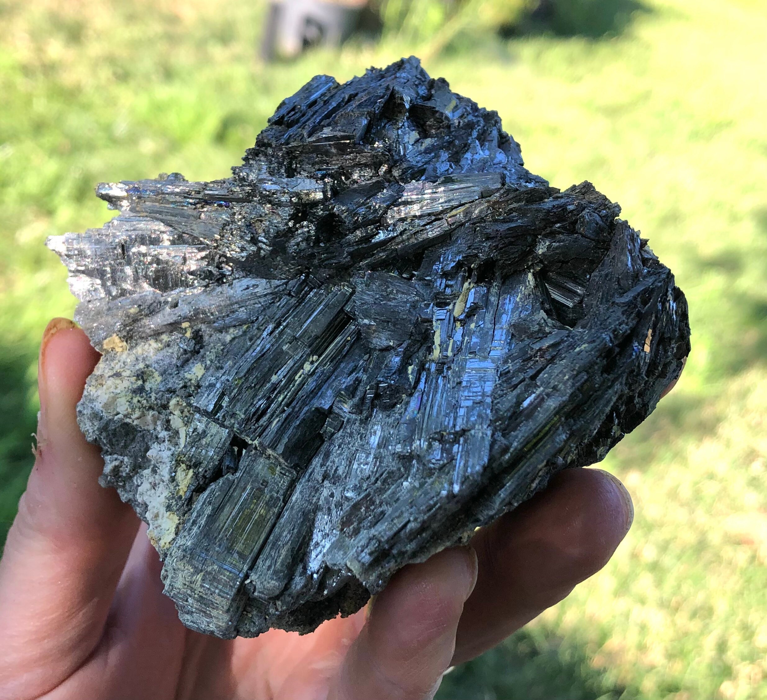 418g Stibnite aka Antimonite Crystal Cluster Mineral Display Specimen