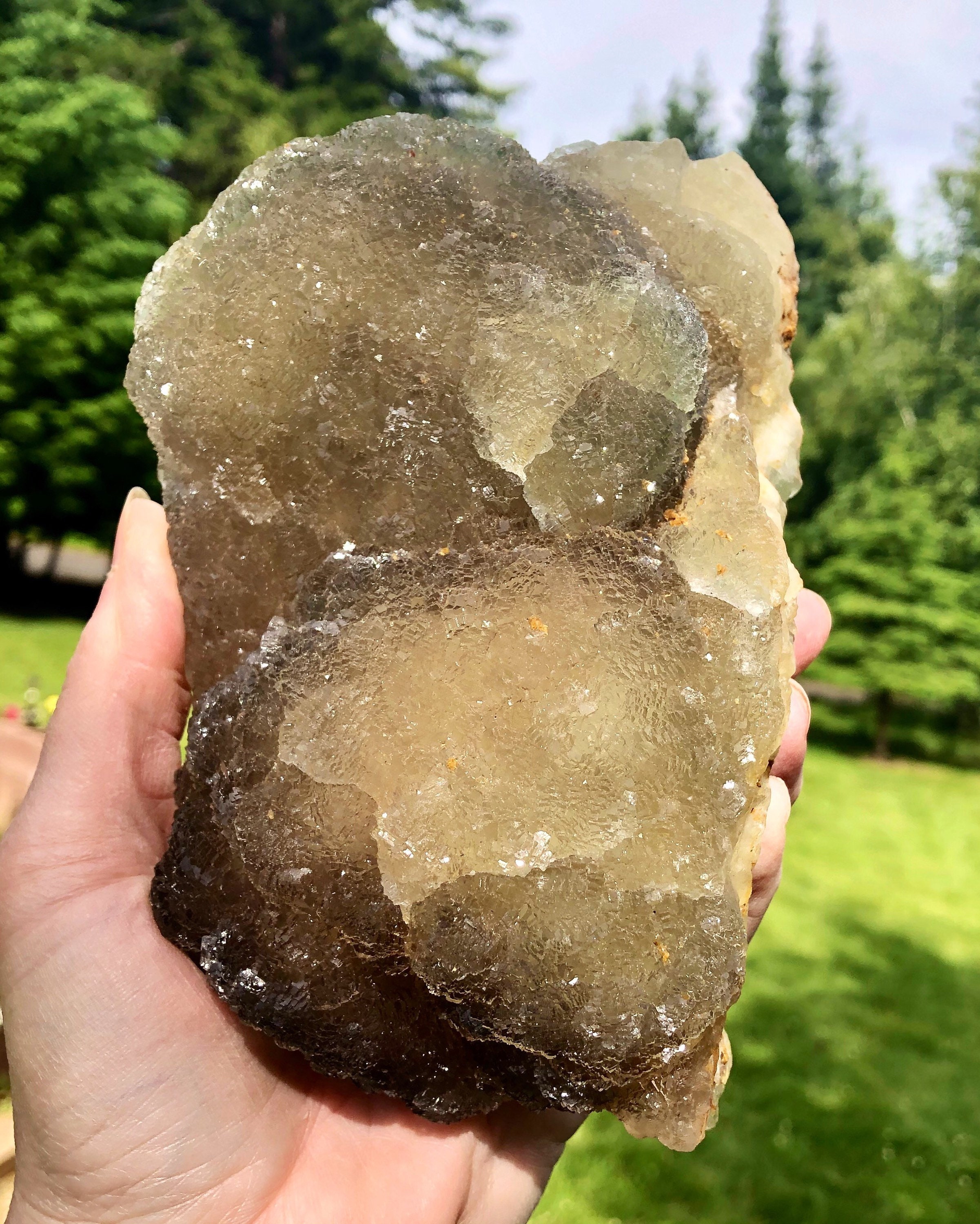 3.37 lbs Large Light Green Yellow Botryoidal Ladder Fluorite Crystal ...