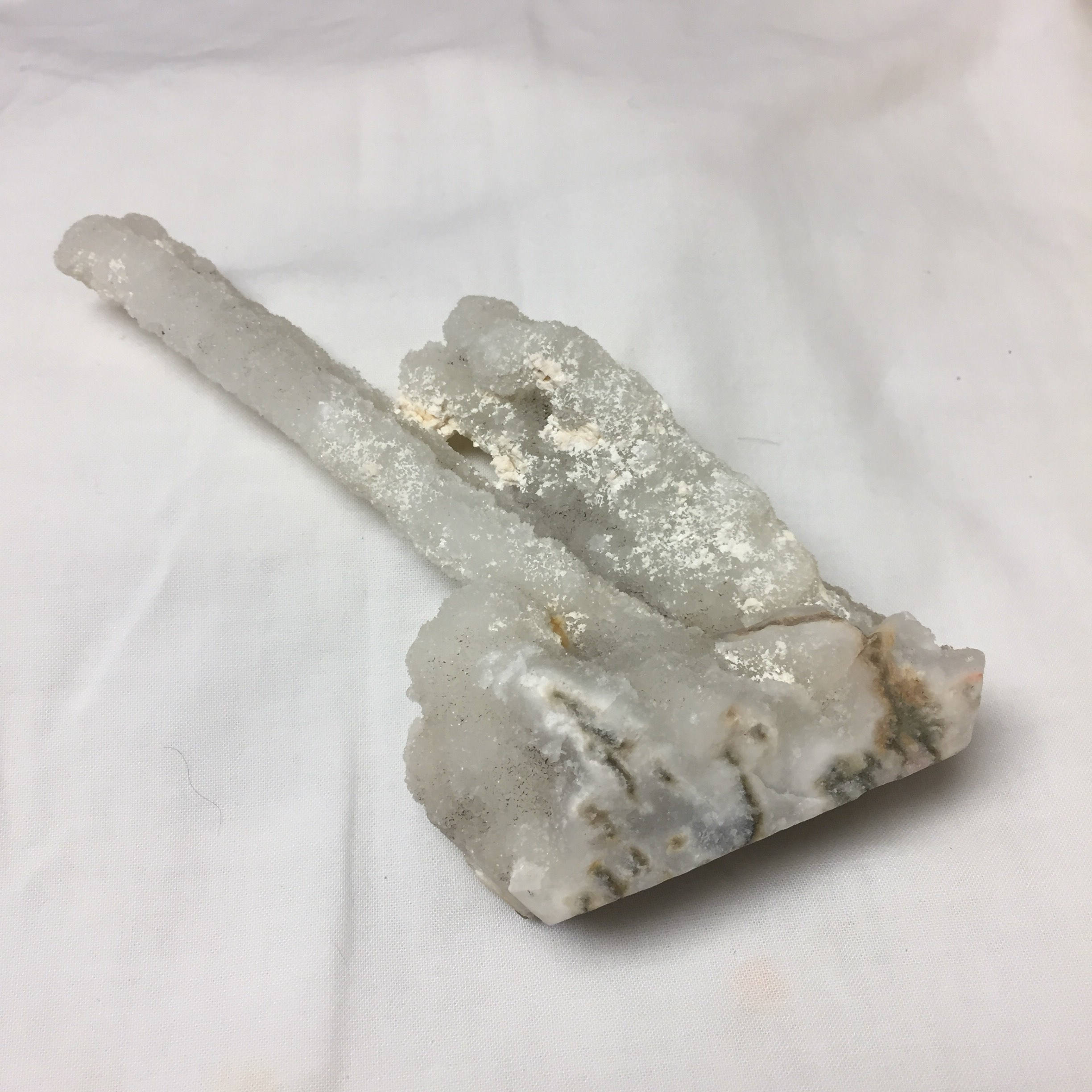 Large Quartz Stalactite specimem with Druzy crystals