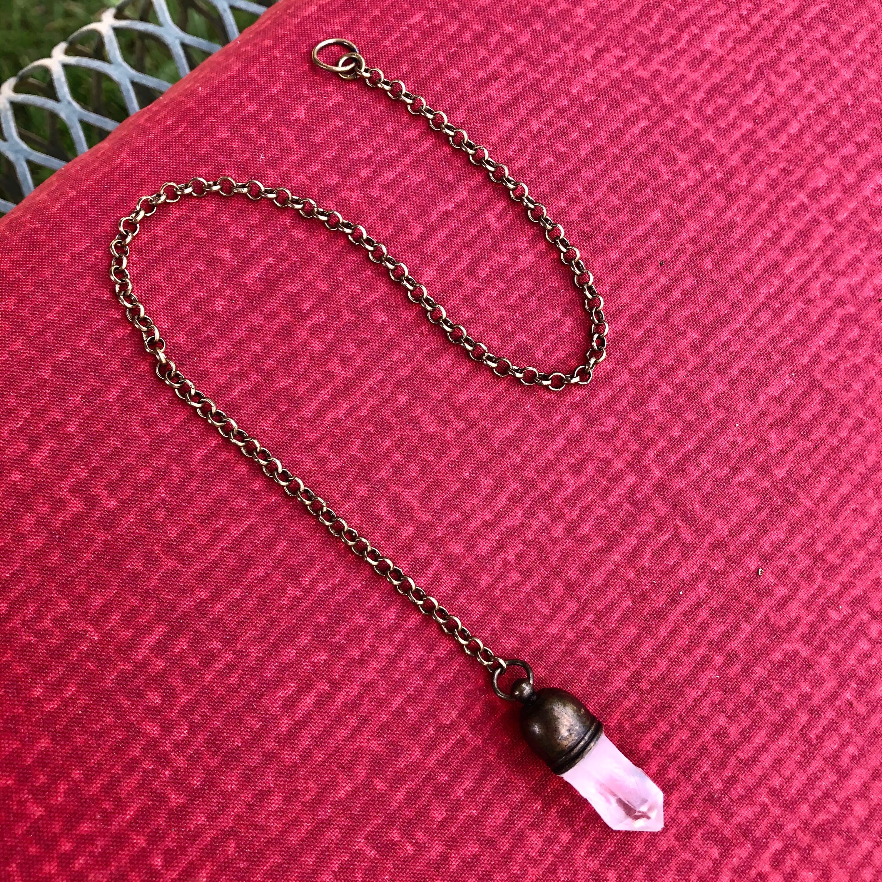 Quartz Pendulum On Brass Chain For Divine Guidance And Reiki Healing ...