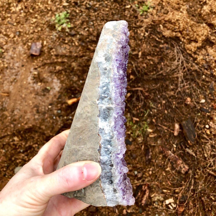 Tall Amethyst Geode Crystal Cluster Specimen