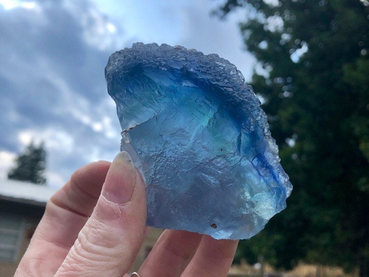 Ladder type Blue Core Translucent Fluorite Specimen
