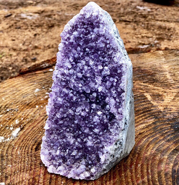 Tall Amethyst Geode Crystal Cluster Specimen