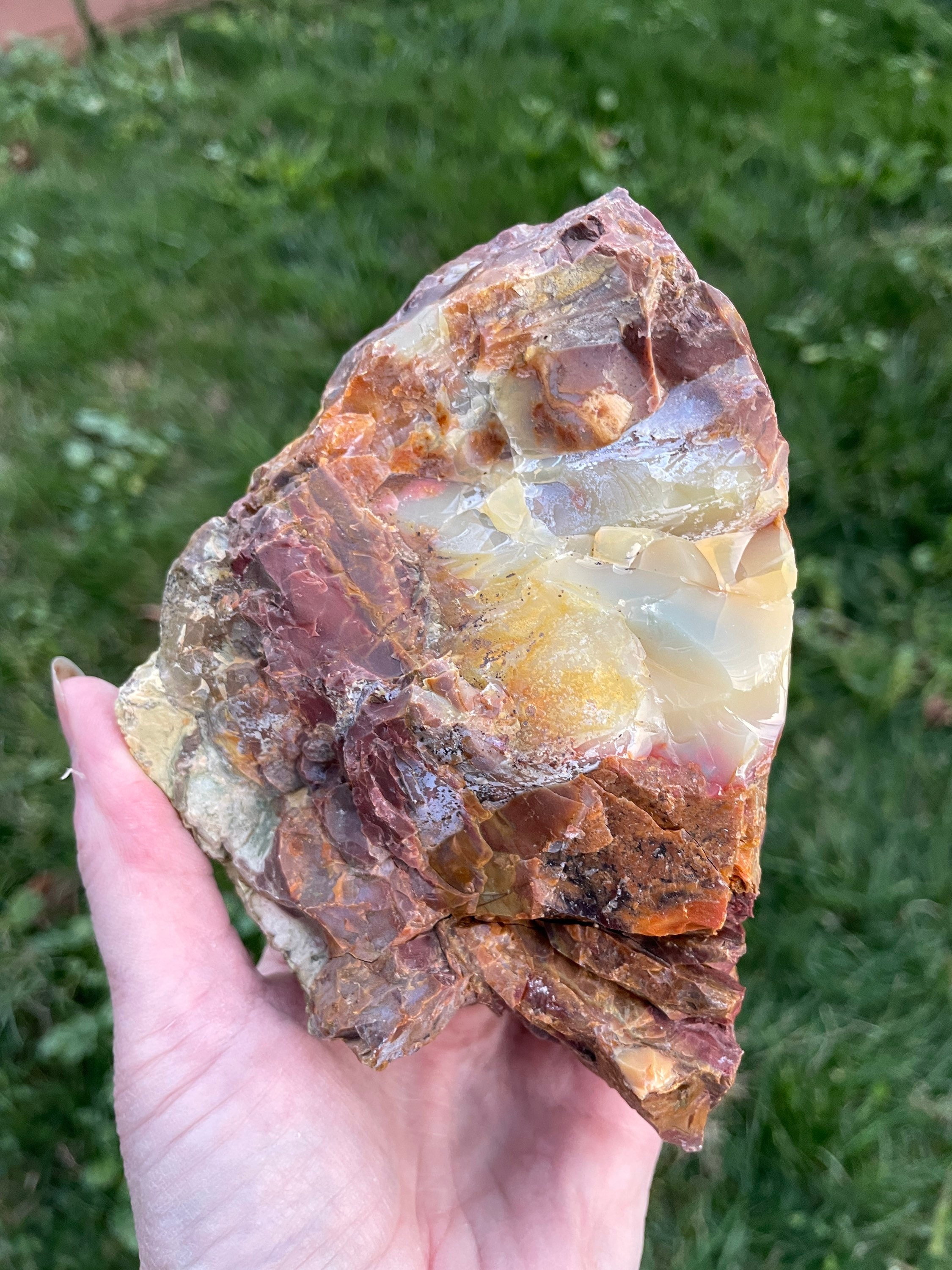 2.35 lb Oregon Opal on Rhyolite Jasper Mineral Display Specimen