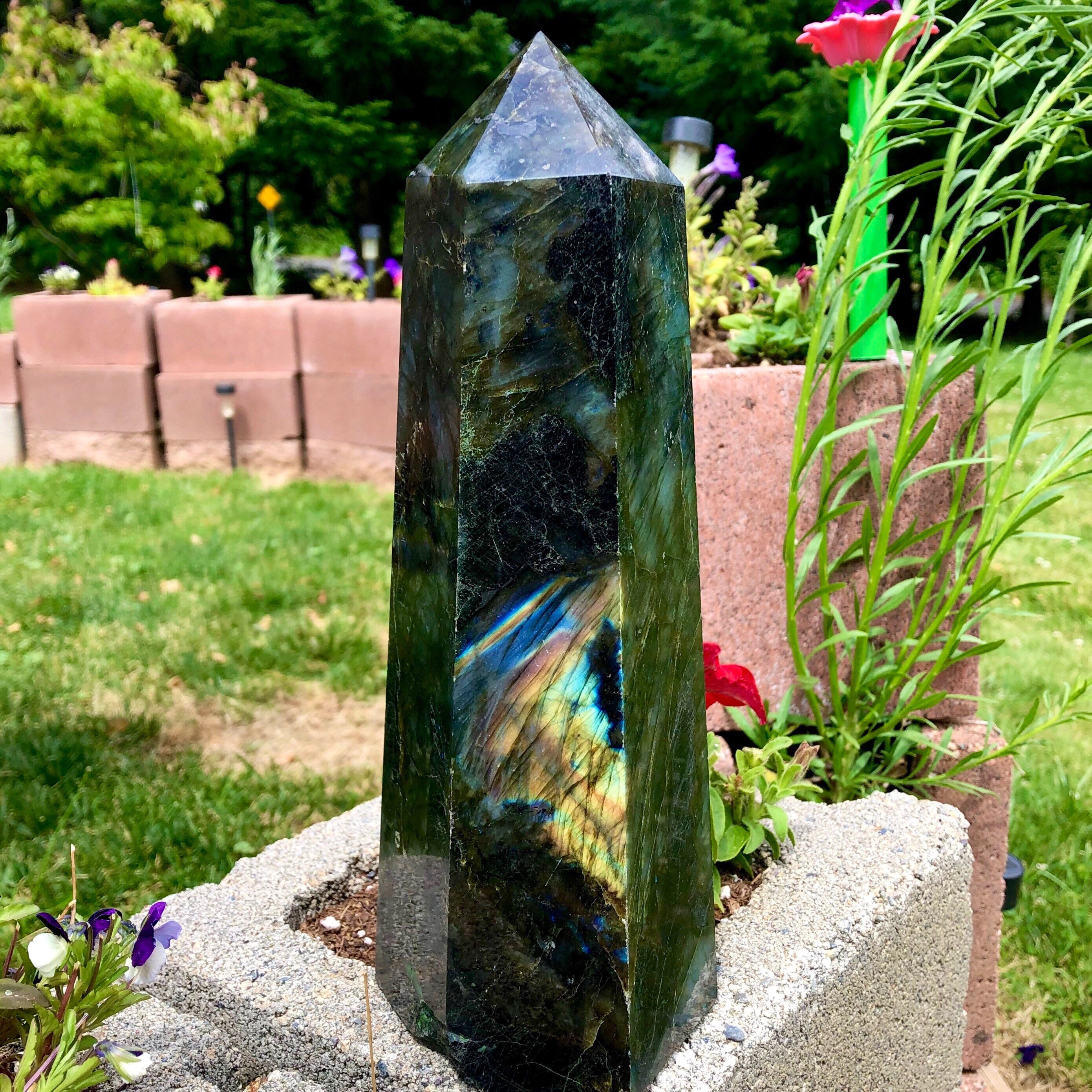 2988g Extra Large Labradorite Obelisk Pillar Tower Point Wand Column ...