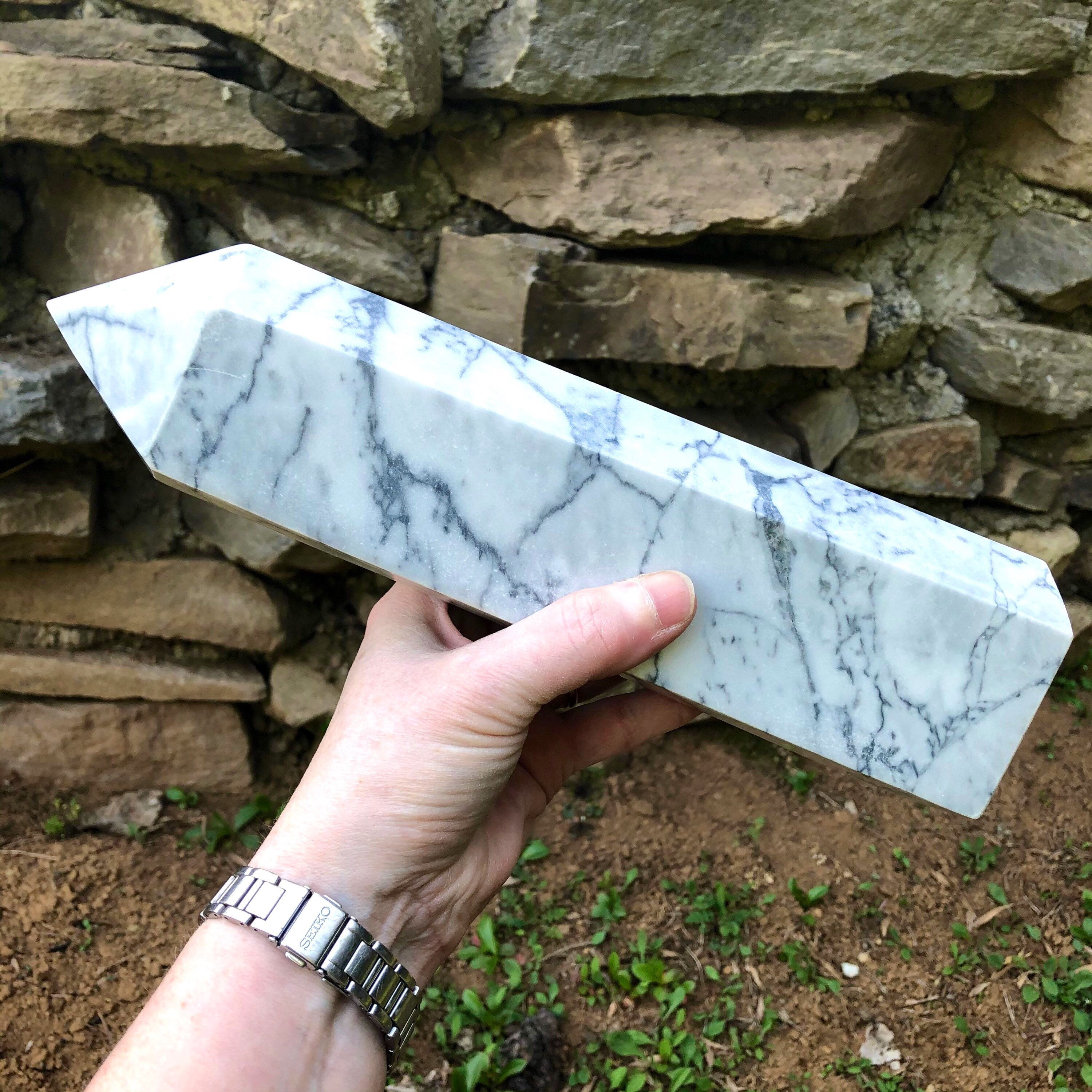 5.88 lb Howlite aka Magnesite Obelisk Pillar Tower Point Wand Column ...