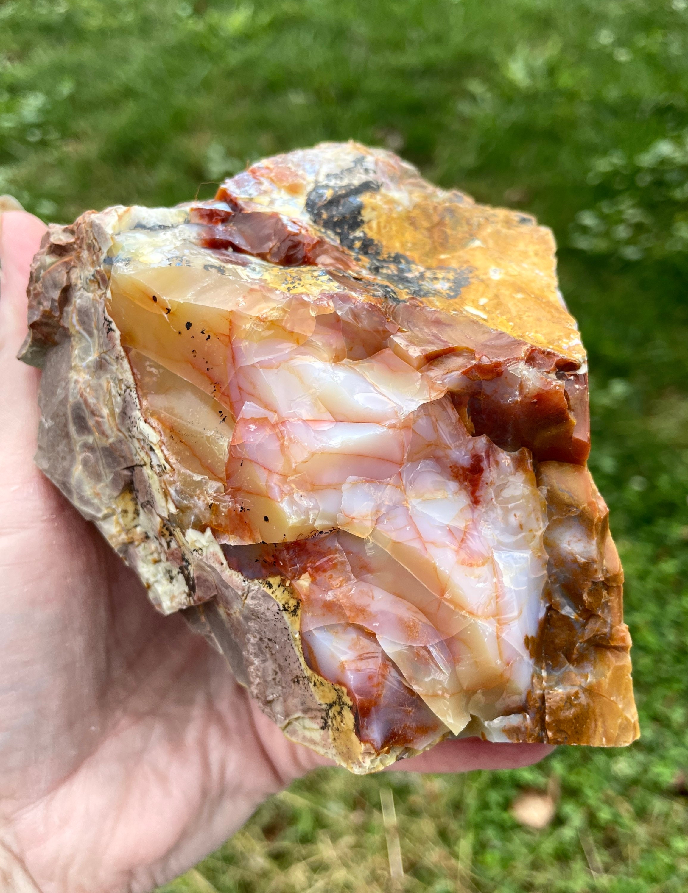 2.77 lb Old Stock Oregon Fire Opal and Rhyolite Jasper Display Specimen