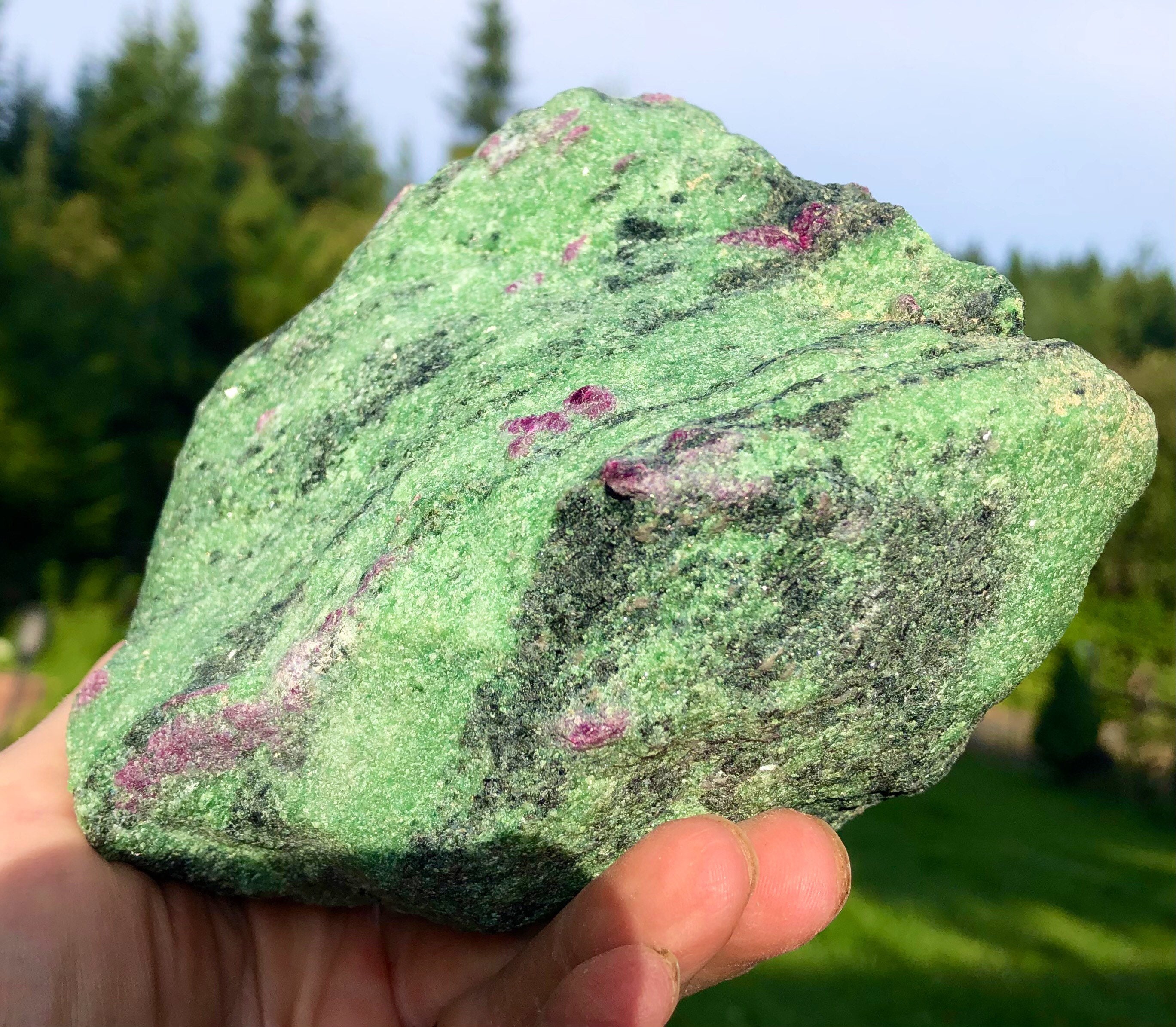 3.1 lb Ruby In Zoisite Rough Natural Mineral Display or Lapidary Specimen