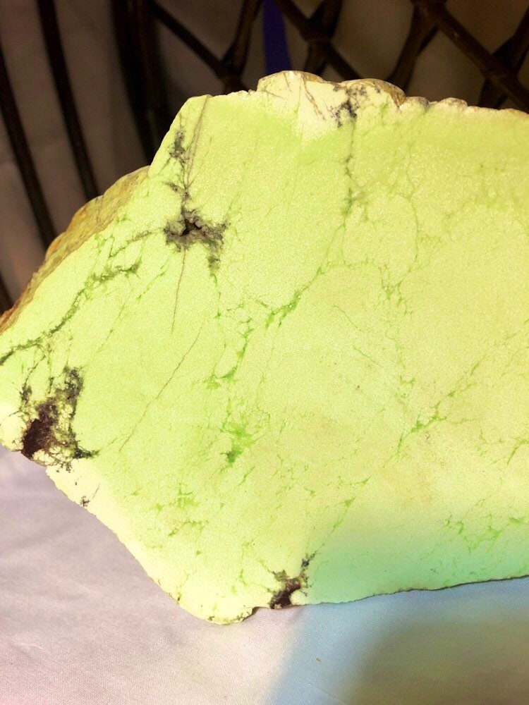 Large Lemon Chrysoprase Specimen polished on one side