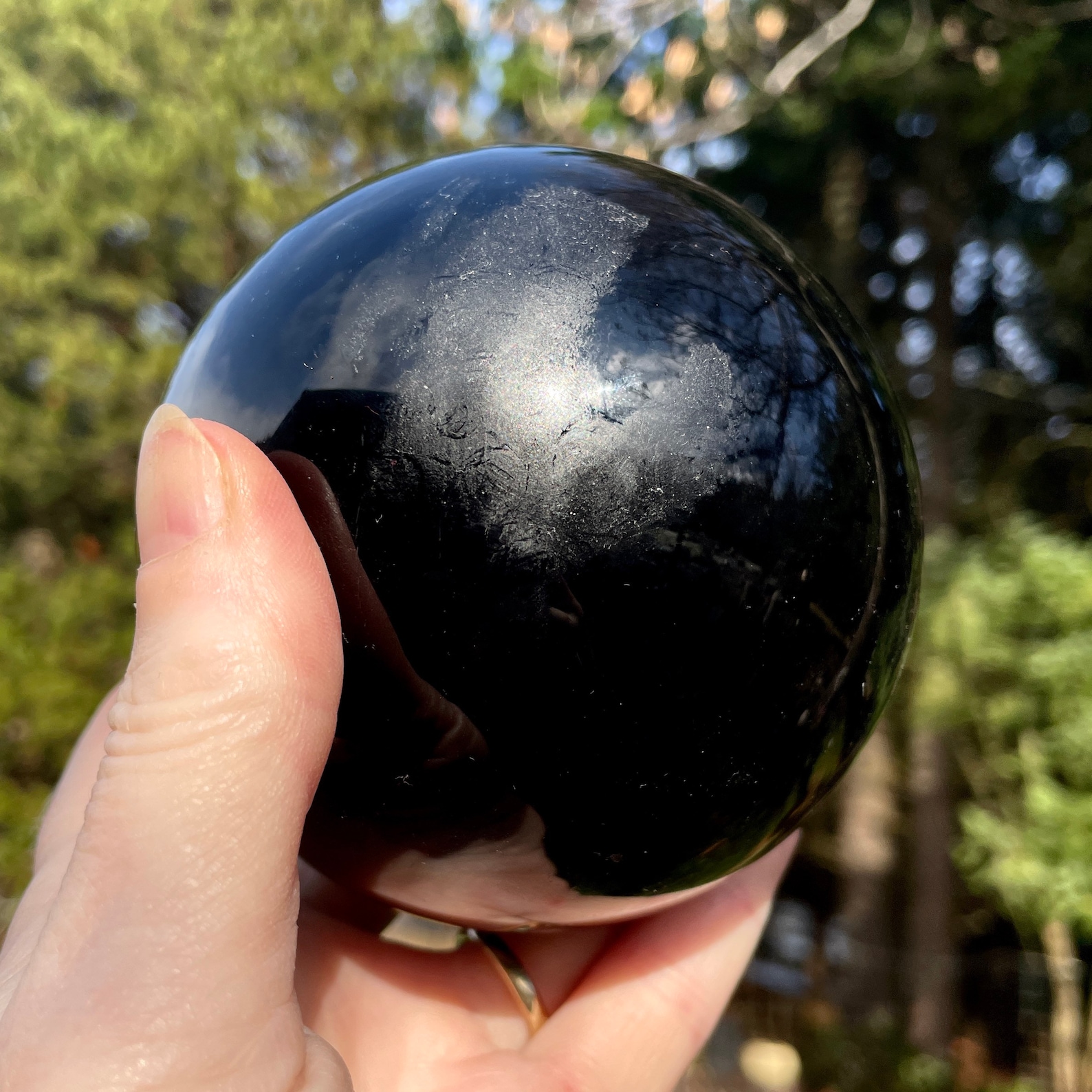 95mm Black Obsidian Sphere Orb Ball Mineral Display Specimen - Etsy