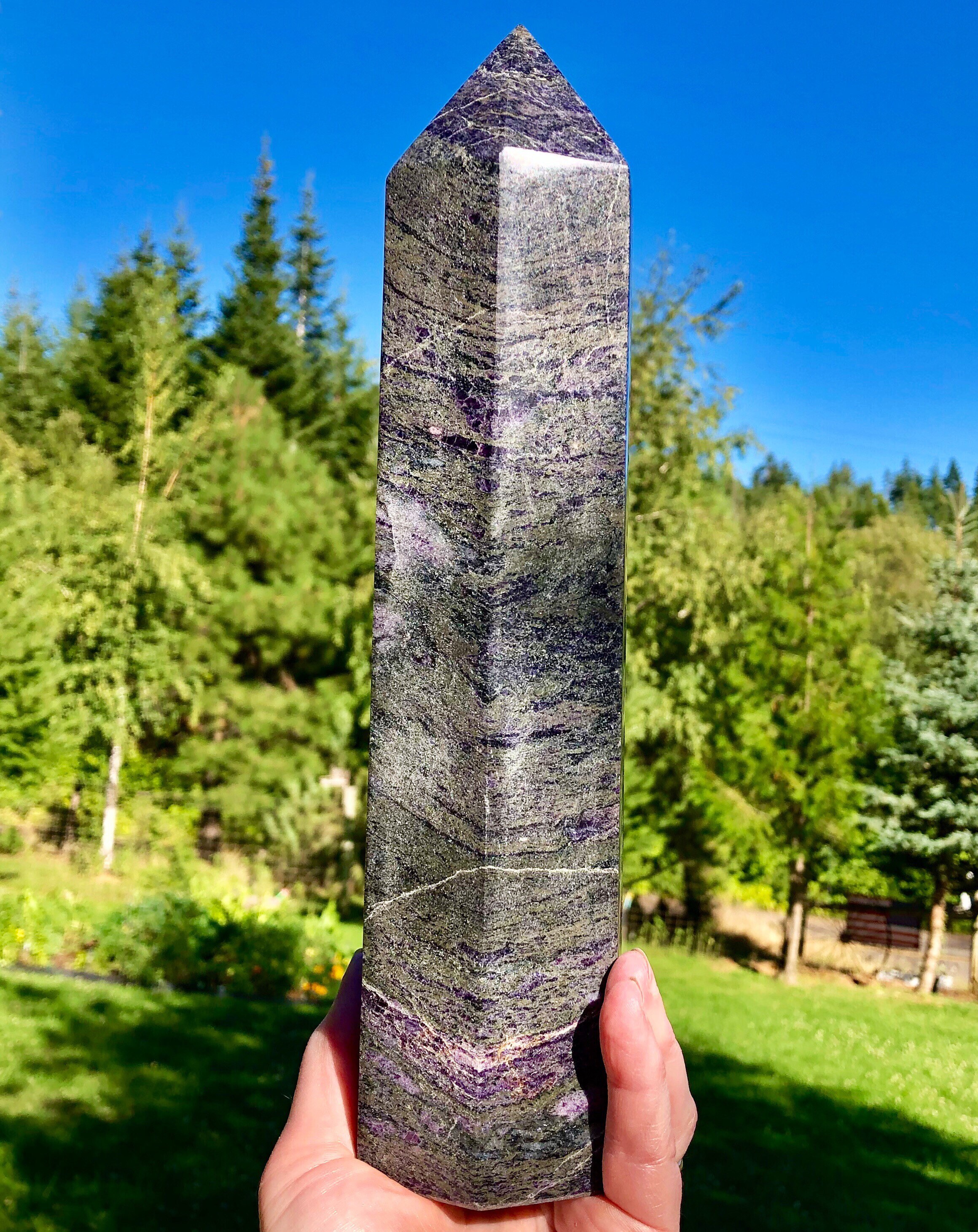 2618g Large Purple Dragon Shard Charoite Obelisk Pillar Tower Point ...
