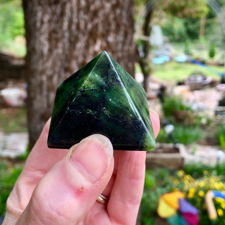 3 stone pyramids Jade Shungite and Carnelian Agate