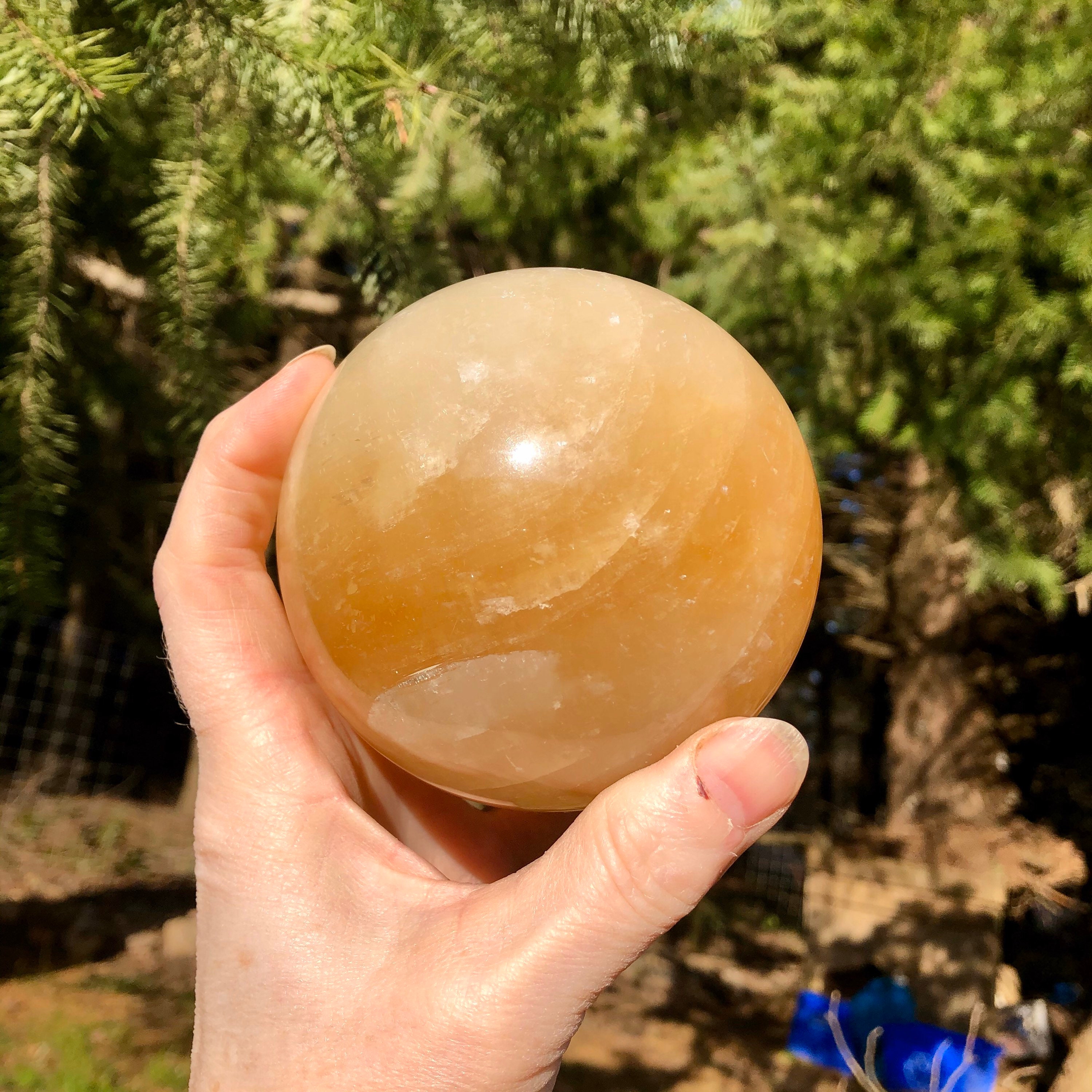 87mm Large Yellow Citrine Sphere Orb Ball Marble Mineral Display Specimen