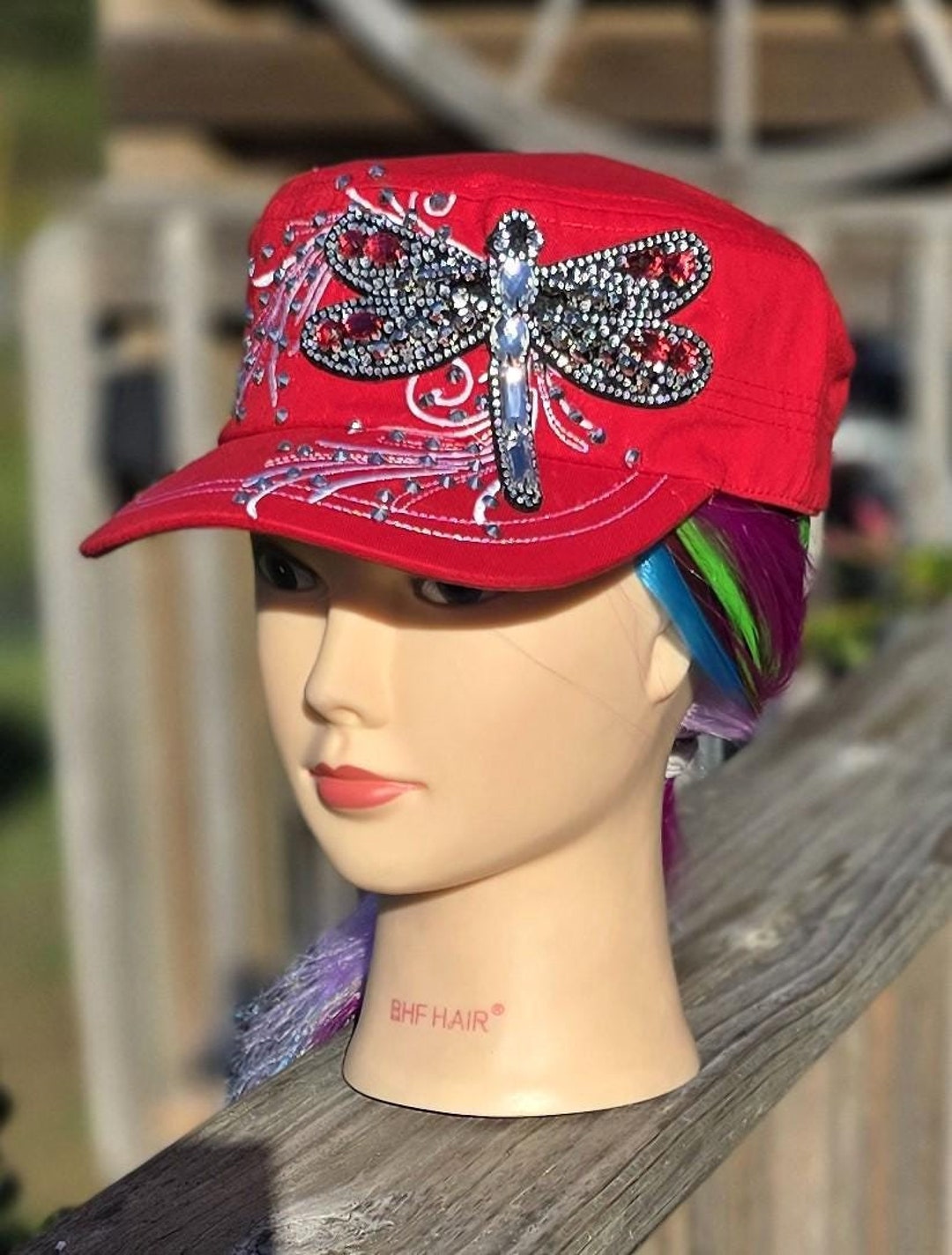 Ladies Red Dragonfly BLING Hat - Etsy