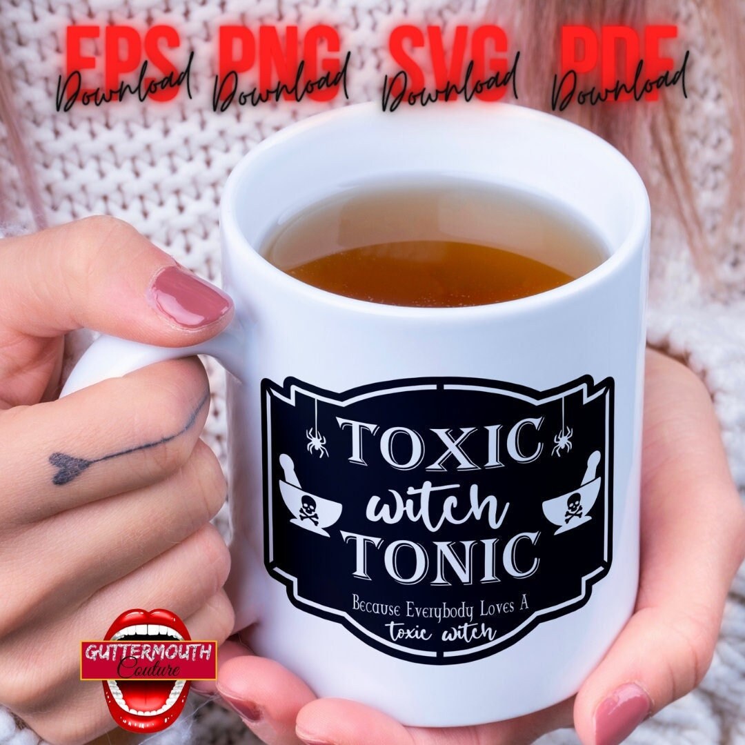 Toxic Witch Tonic Svg/png, Witch Svg, Halloween Sublimation Design ...