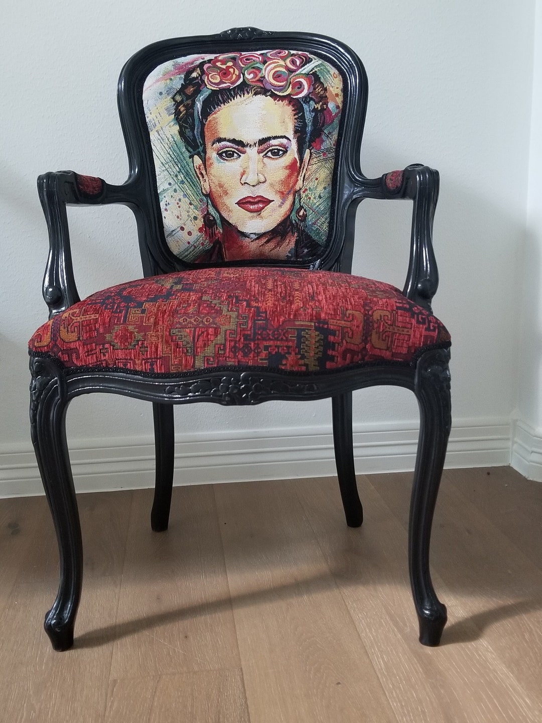 Hand-painted Frida Kahlo Chair: Mexican Folk Art Accent Seating ...