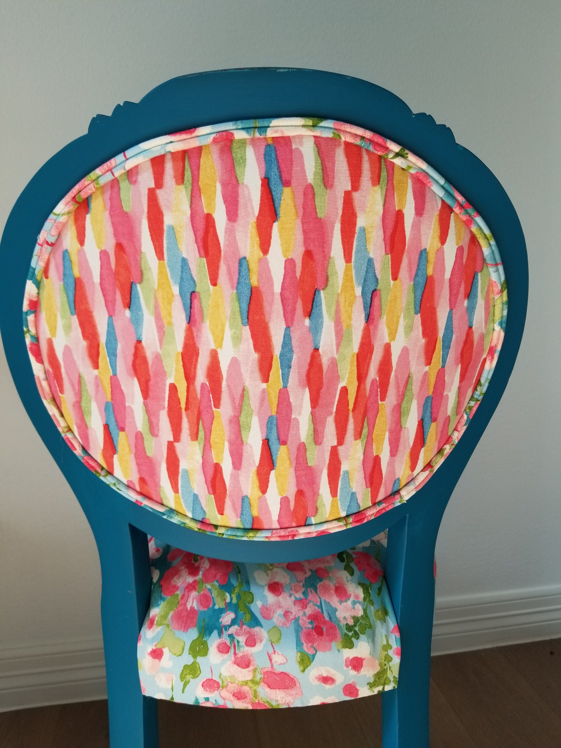 Simple Deep Turquoise Frame With Bright Flower Fabric in Various Hues ...