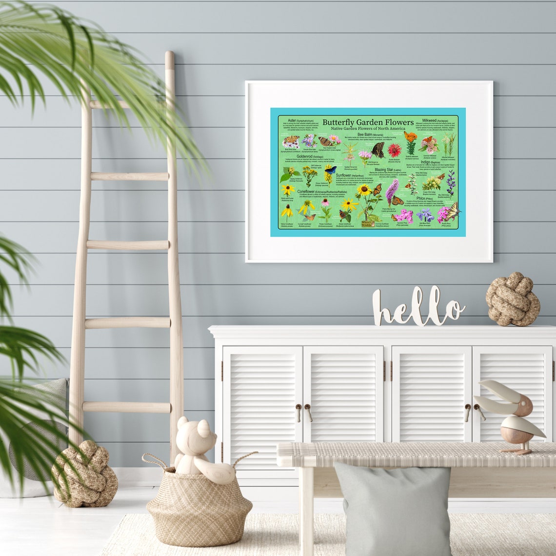 Butterfly Garden Flower Poster / Native Flowers to Attract Butterflies ...
