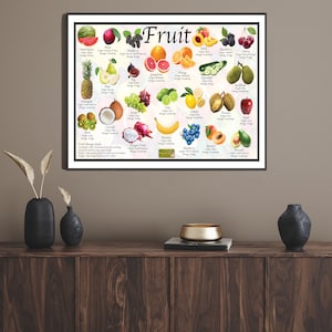 Fruit Chart Poster / Culinary Poster Providing Origin, Best Storage ...