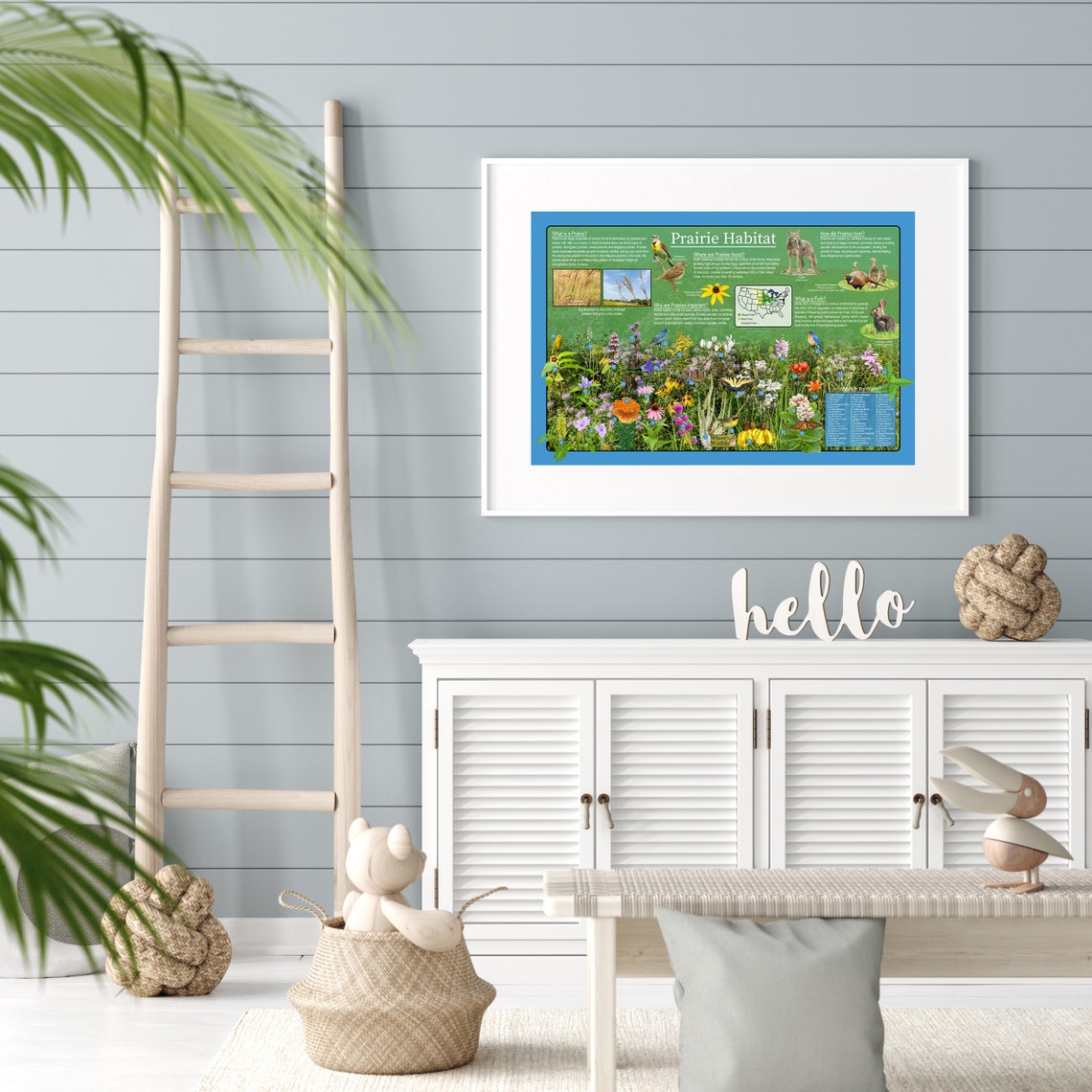 Prairie Habitat Educational Nature Poster / Fun Kids Wildlife Poster ...