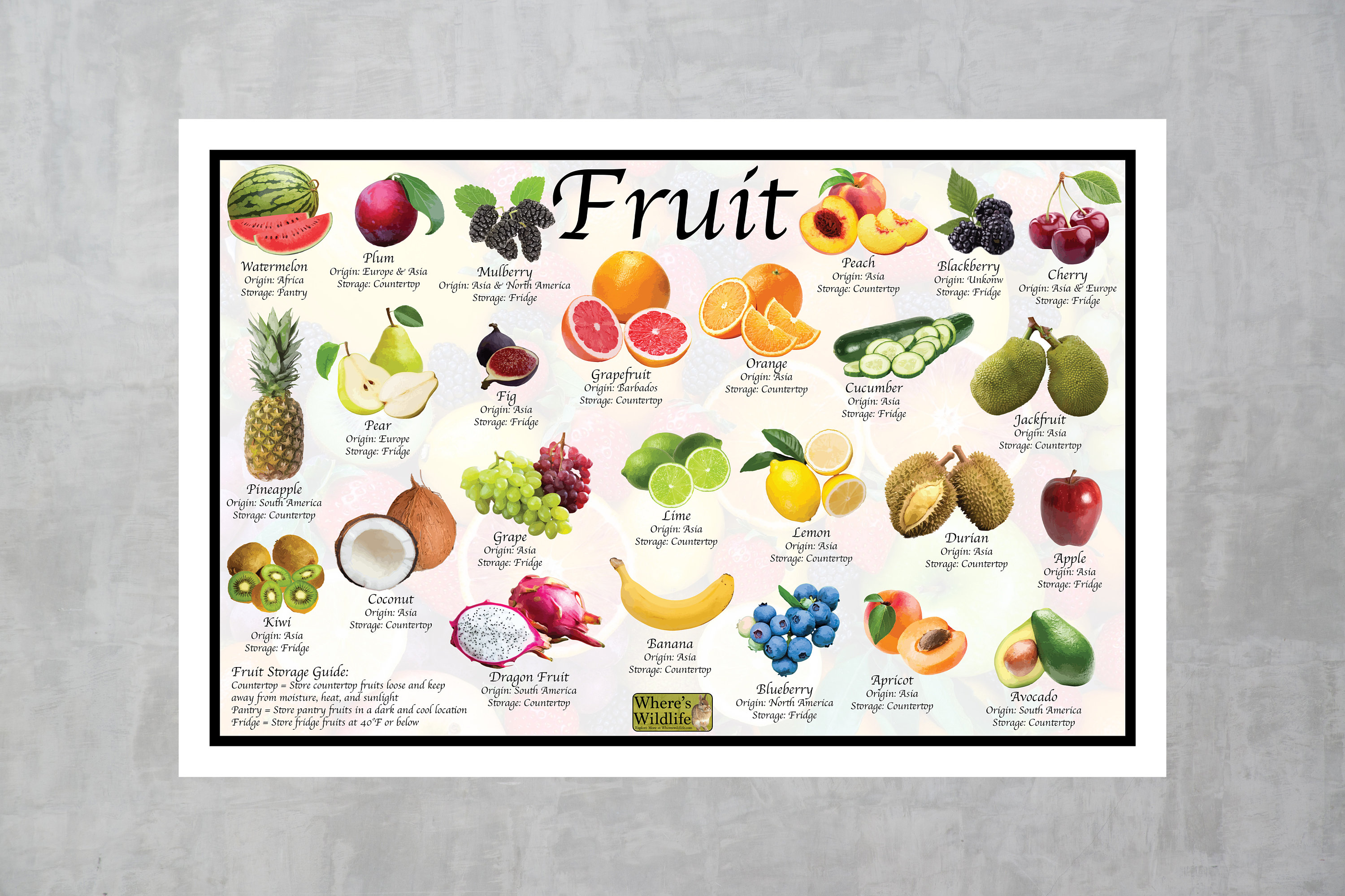 Fruit & Vegetable Chart Poster Pack (set of 2) / Includes 1 Fruit ...