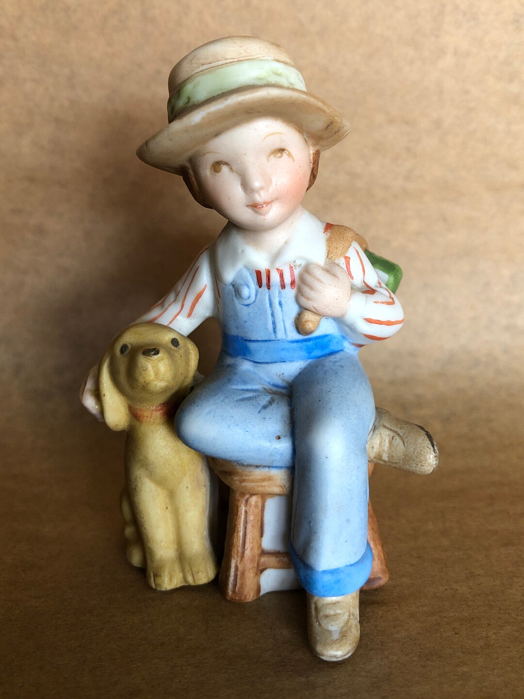 Robby Hobbie W/ His Dog, "happy Yesterdays" Porcelain Figurine, as Is ...