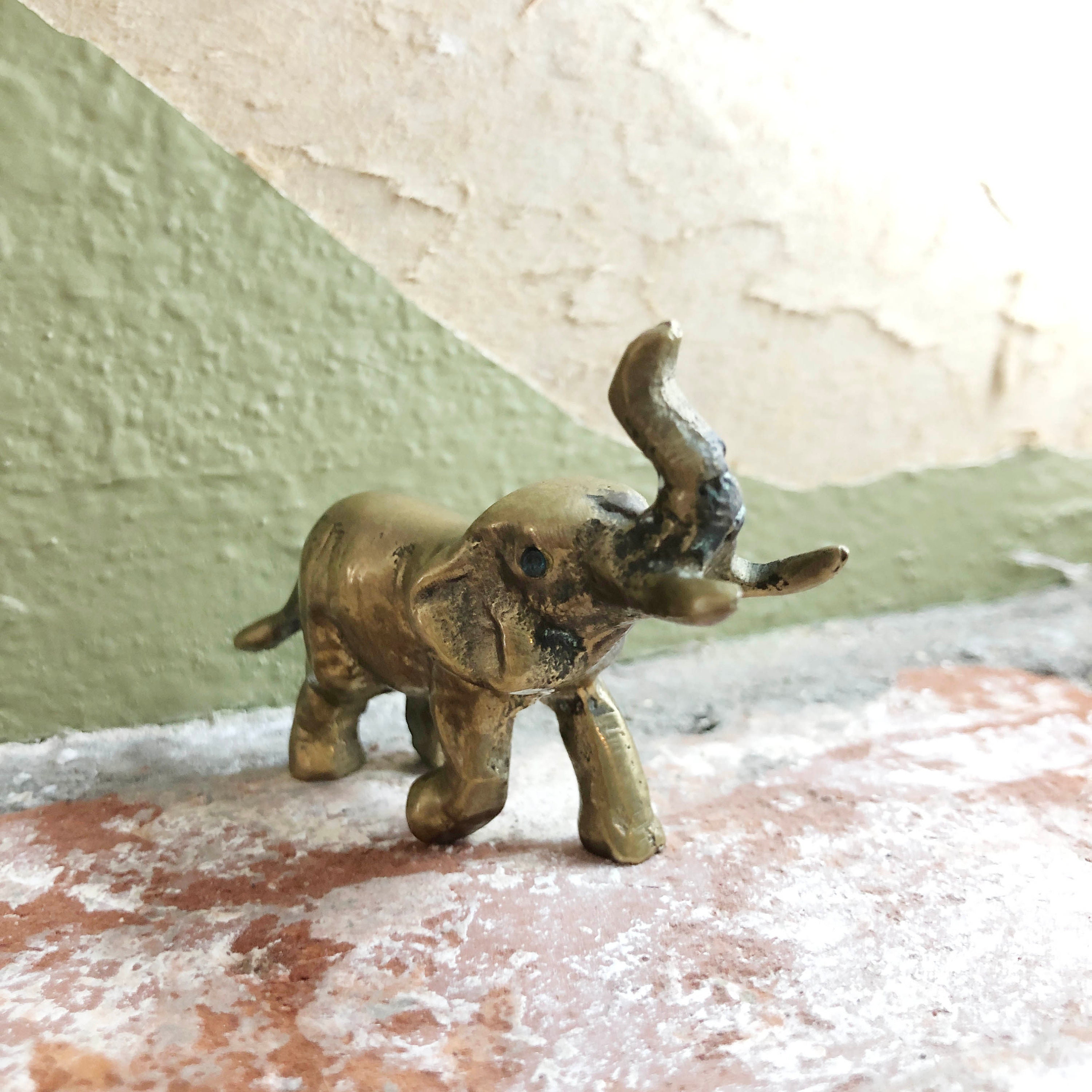 Miniature Good Luck Brass Elephant, Trunk Up - Etsy