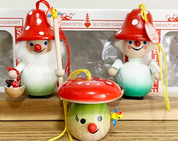 Steinbach Mushroom Ornaments, Choose, Made in Germany - Etsy