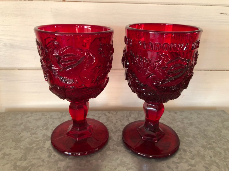 Madonna Inn 9 Oz WATER Goblets Wild Rose Flat Rose Madonna - Etsy