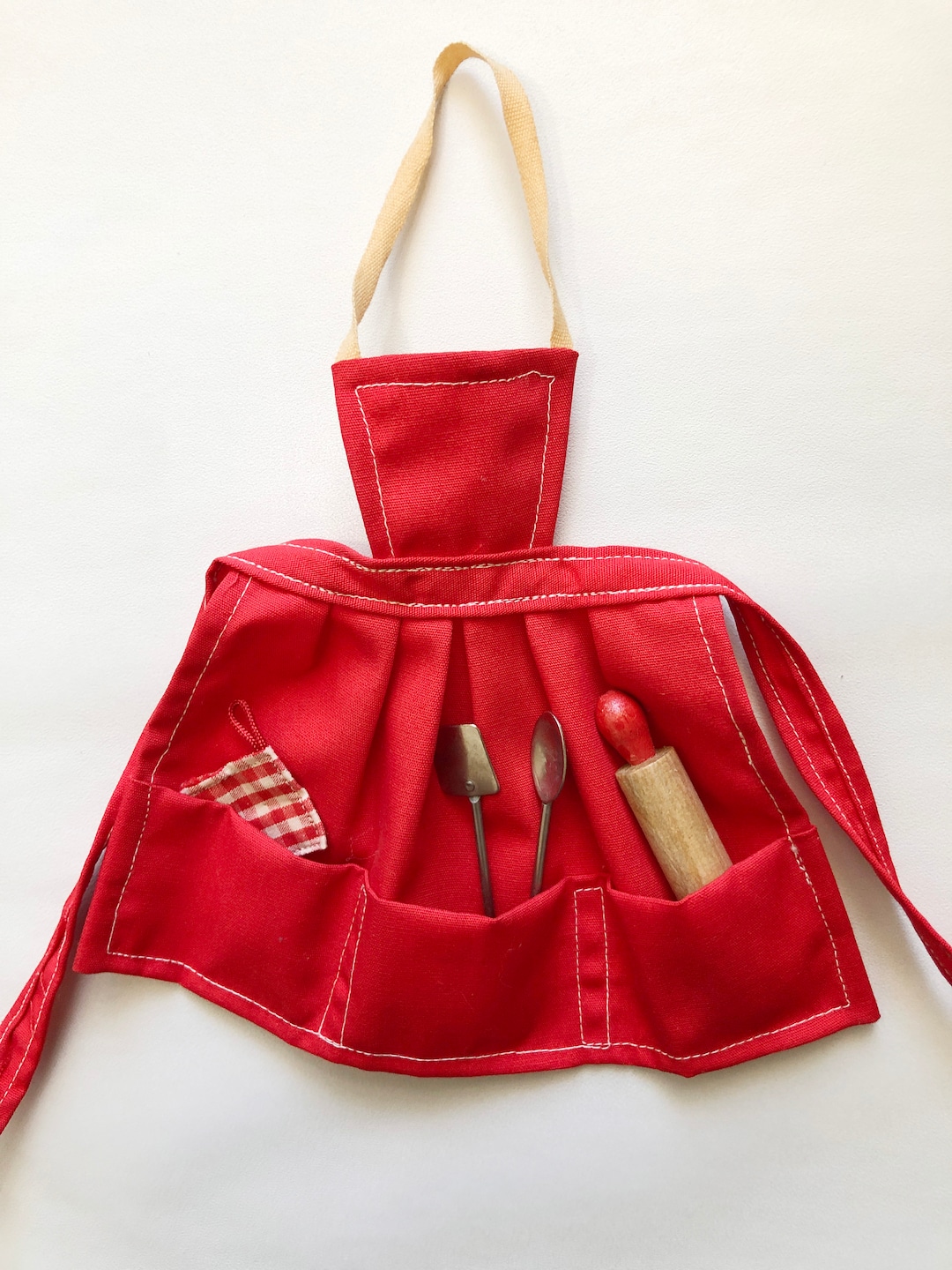 Barbie Red Apron W/ HTF Utensils, 5 Pieces, 1960s - Etsy