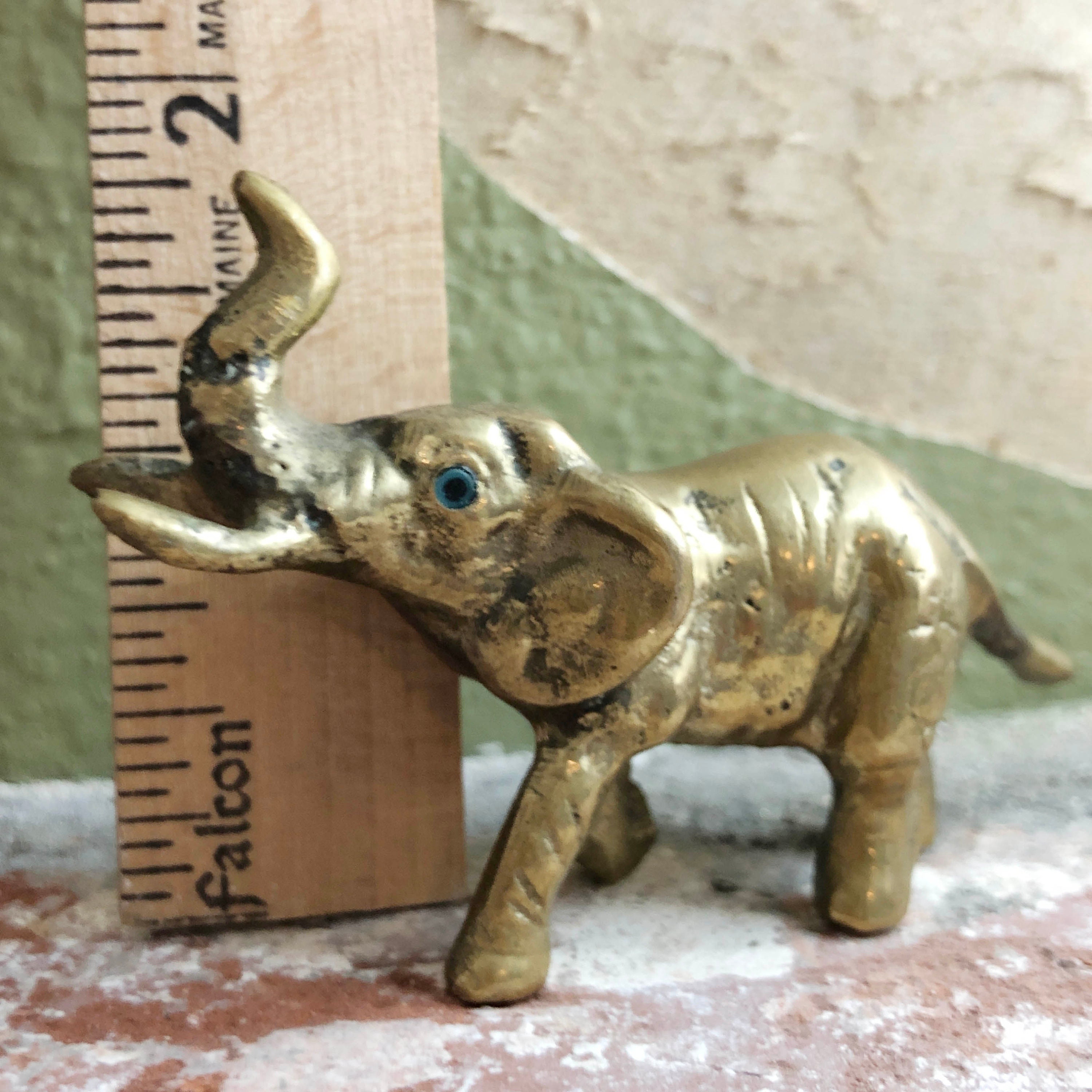 Miniature Good Luck Brass Elephant Trunk Up - Etsy