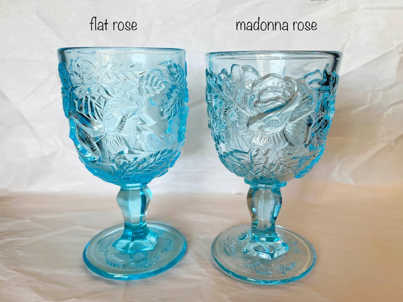 Madonna Inn Water Goblet, Wild Rose Embossed Glass, 9 Oz - Etsy