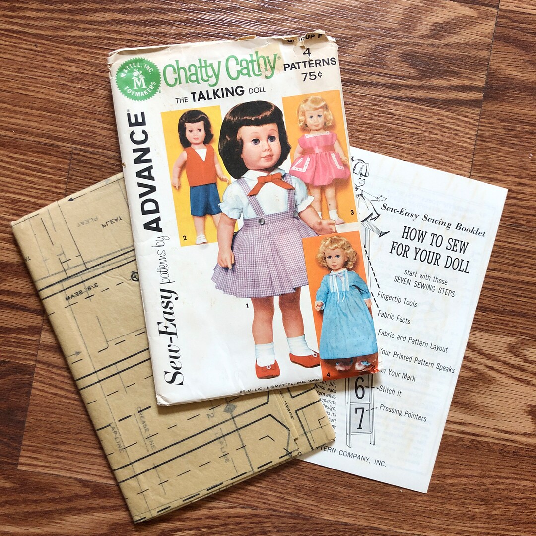Chatty Cathy Sew-easy Uncut Patterns, Advance, 1962 - Etsy